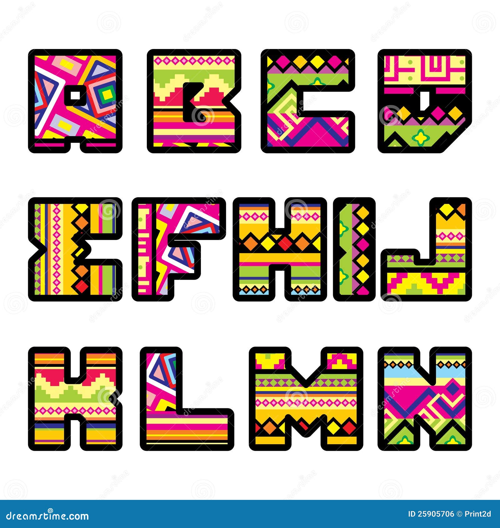 Alphabet Mexicain (partie 1) Illustration de Vecteur - Illustration du ...