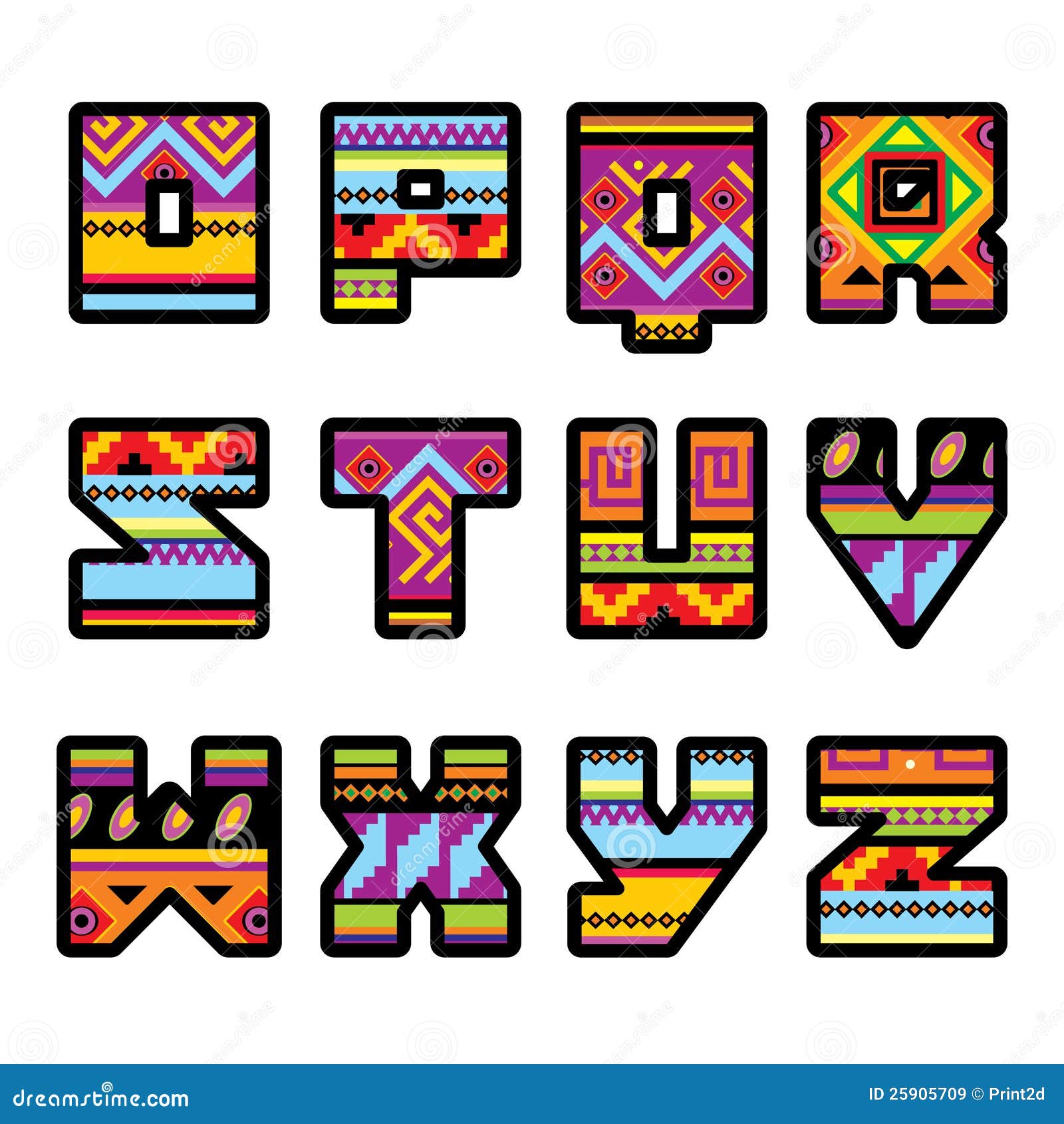 Alphabet Mexicain (partie 2) Illustration de Vecteur - Illustration du ...