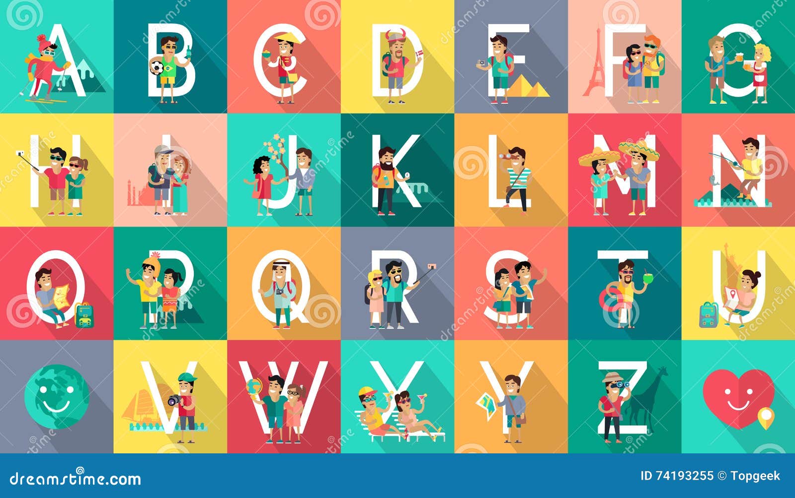 Alphabet Mobile People Vector Flat Design Concept Stock Vector ...