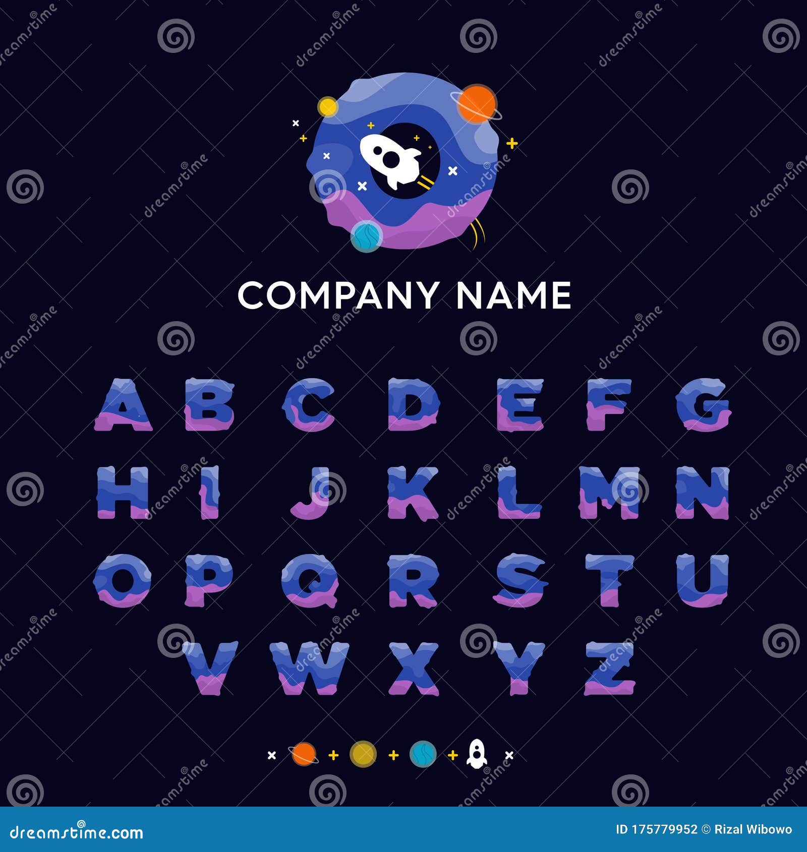 Alphabet Modern Space Colorful Letters Stock Vector - Illustration of ...