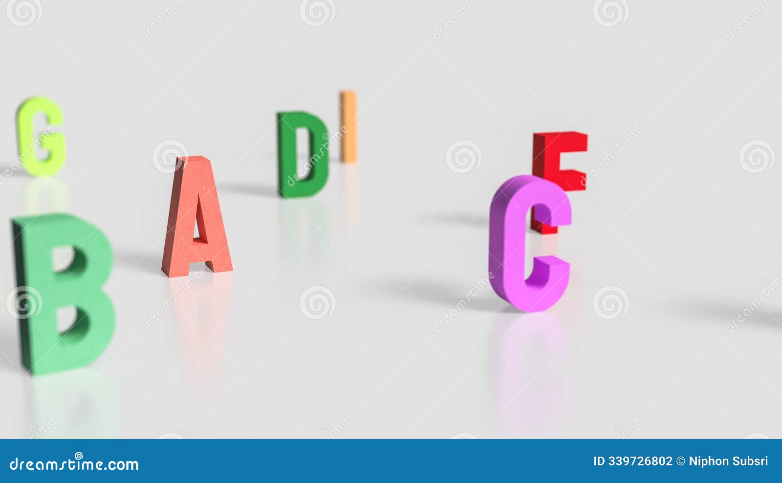 The Alphabet Multi Color on White Background for Education or Kid ...