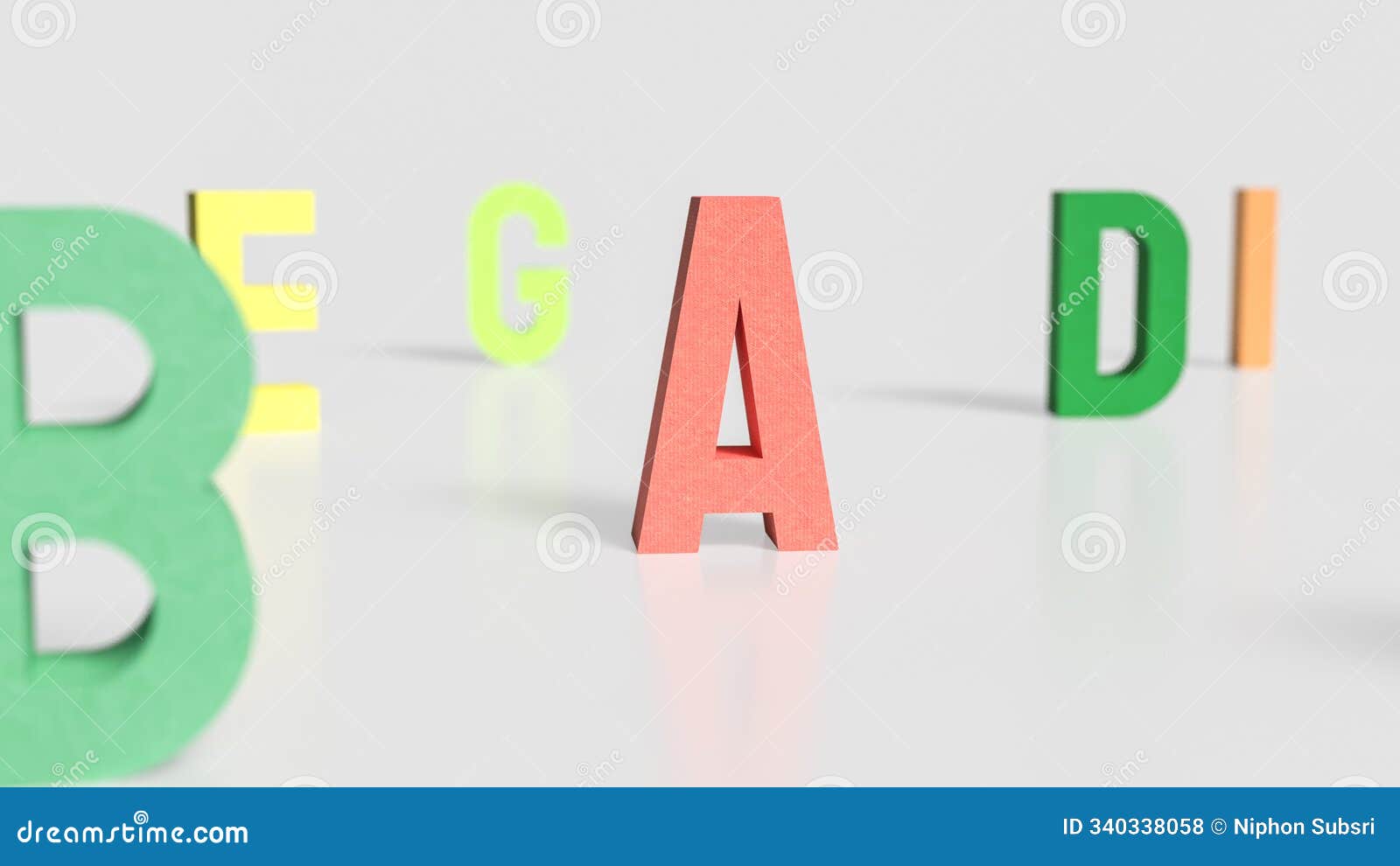 The Alphabet Multi Color on White Background for Education or Kid ...