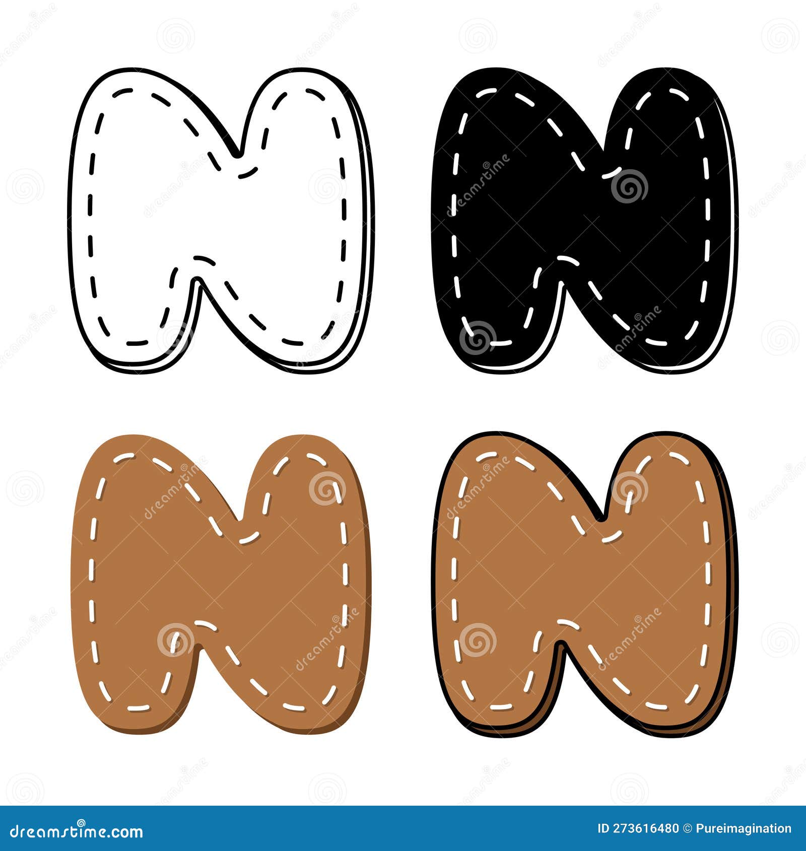 Alphabet N in Flat Style Isolated Stock Vector - Illustration of font ...