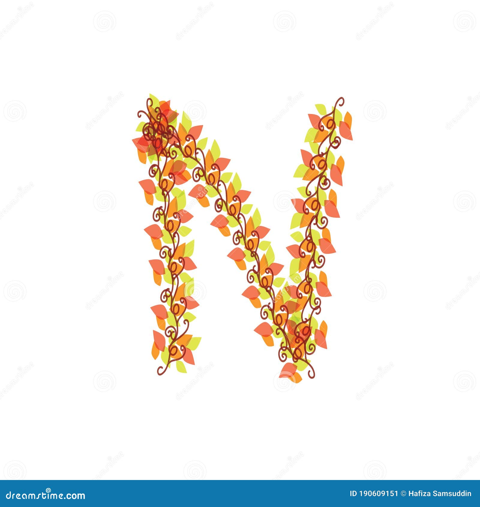Alphabet N. Vector Illustration Decorative Design Stock Vector ...