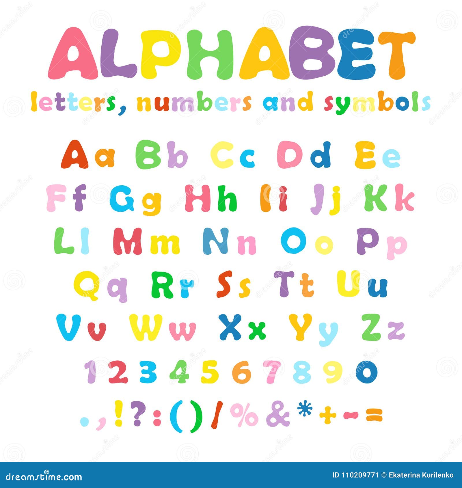 Alphabet, Nombres Et Symboles Illustration de Vecteur - Illustration du ...