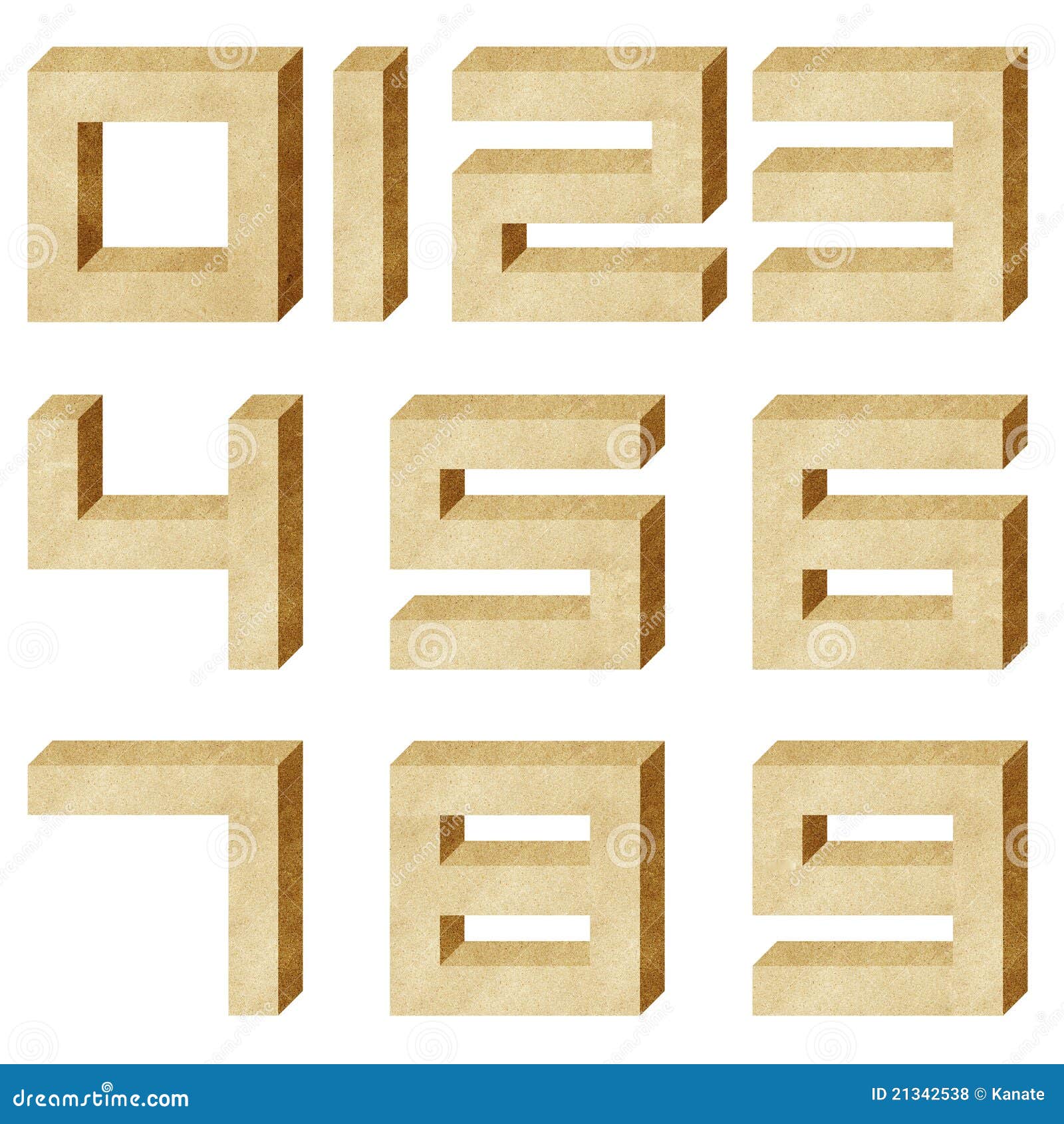 Alphabet Number Recycled Paper Craft Stock Photography | CartoonDealer ...