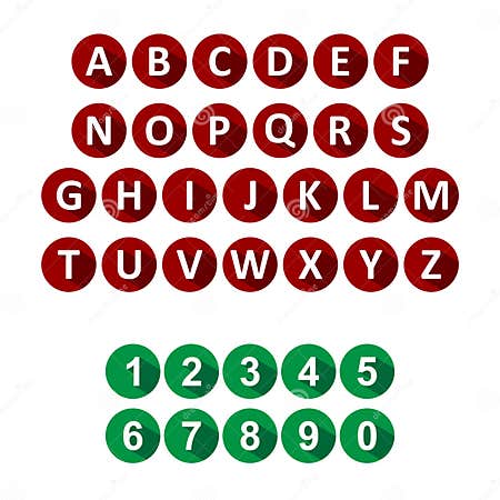 Alphabet and numbers icons stock vector. Illustration of tokens - 48744422