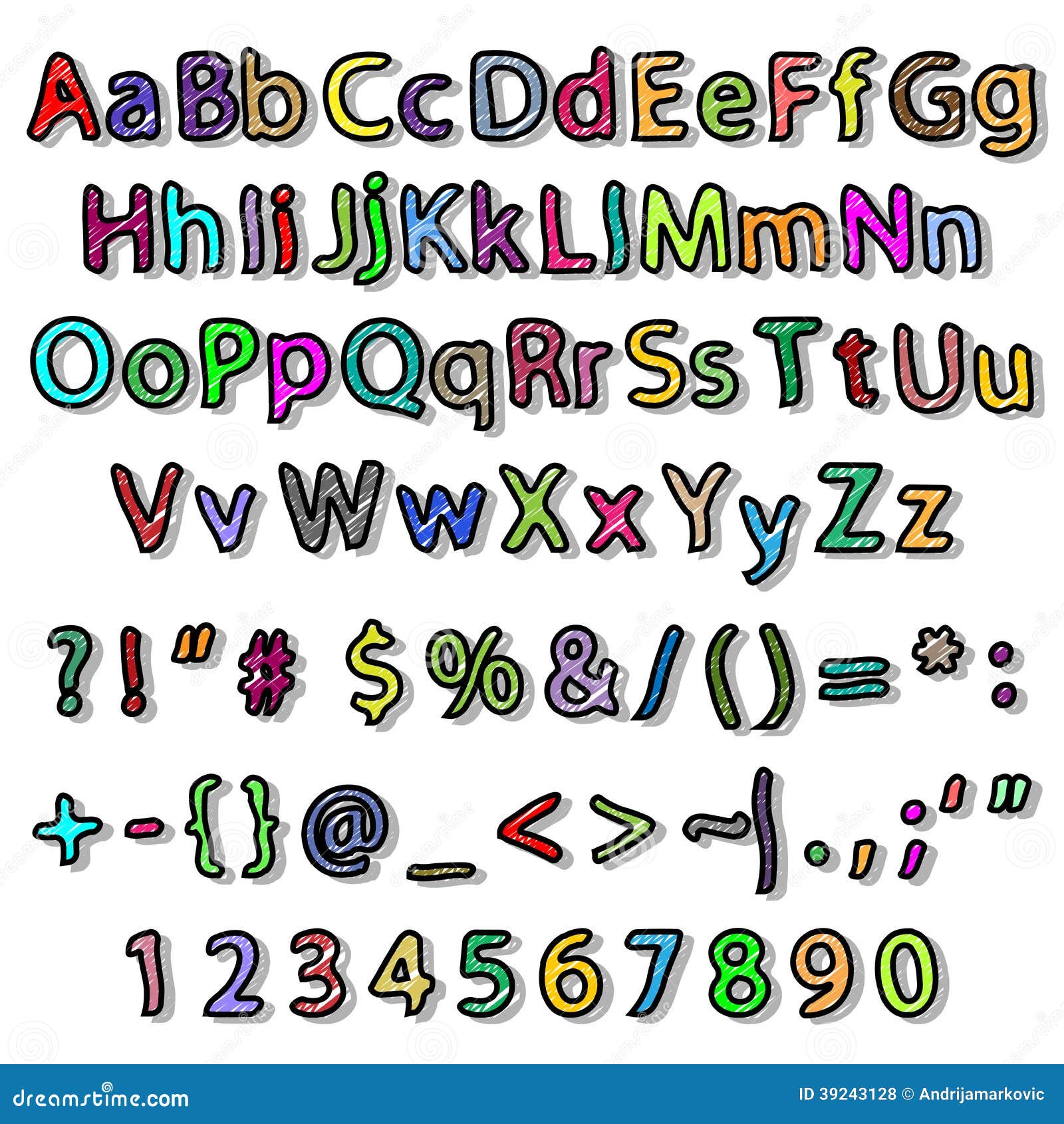 Alphabet and Numbers stock vector. Illustration of green - 39243128