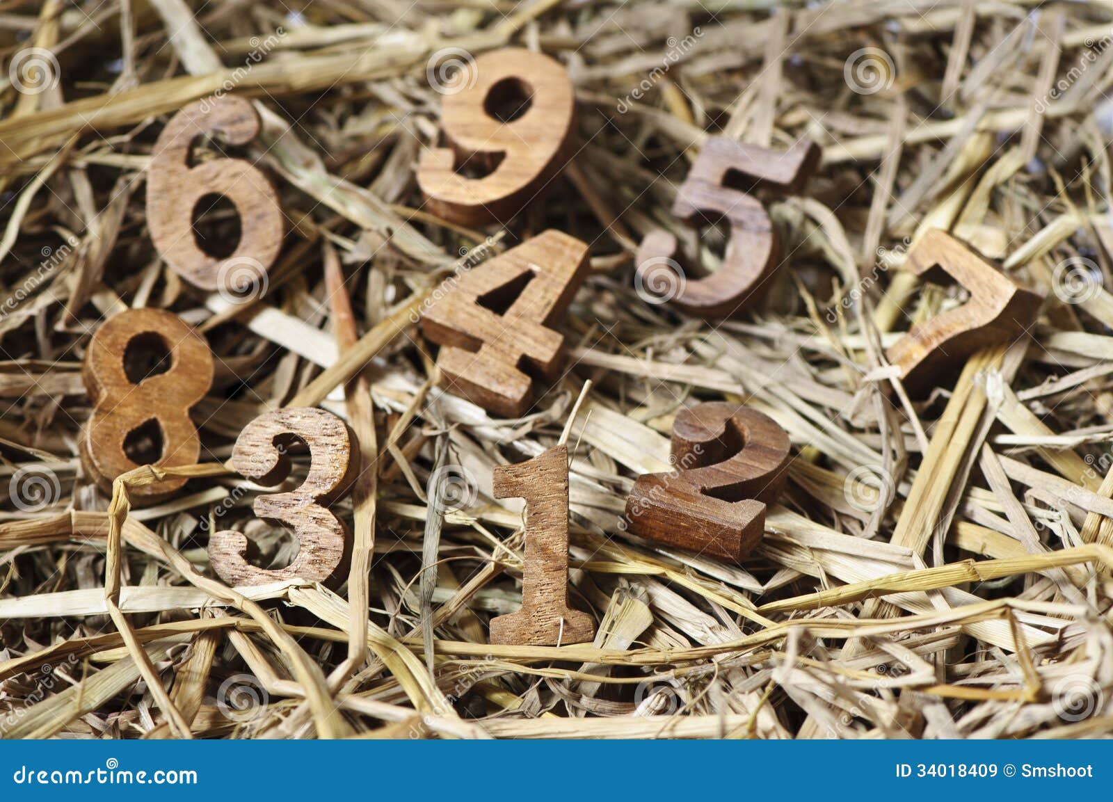 Alphabet Numbers on a Nest of Hay Stock Image - Image of concepts, nine ...
