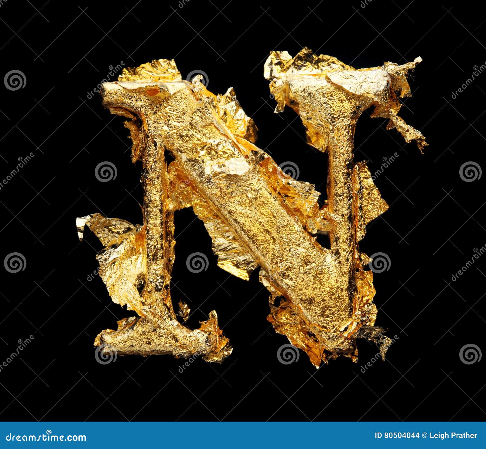 Alphabet and Numbers in Rough Gold Leaf Stock Photo - Image of ...