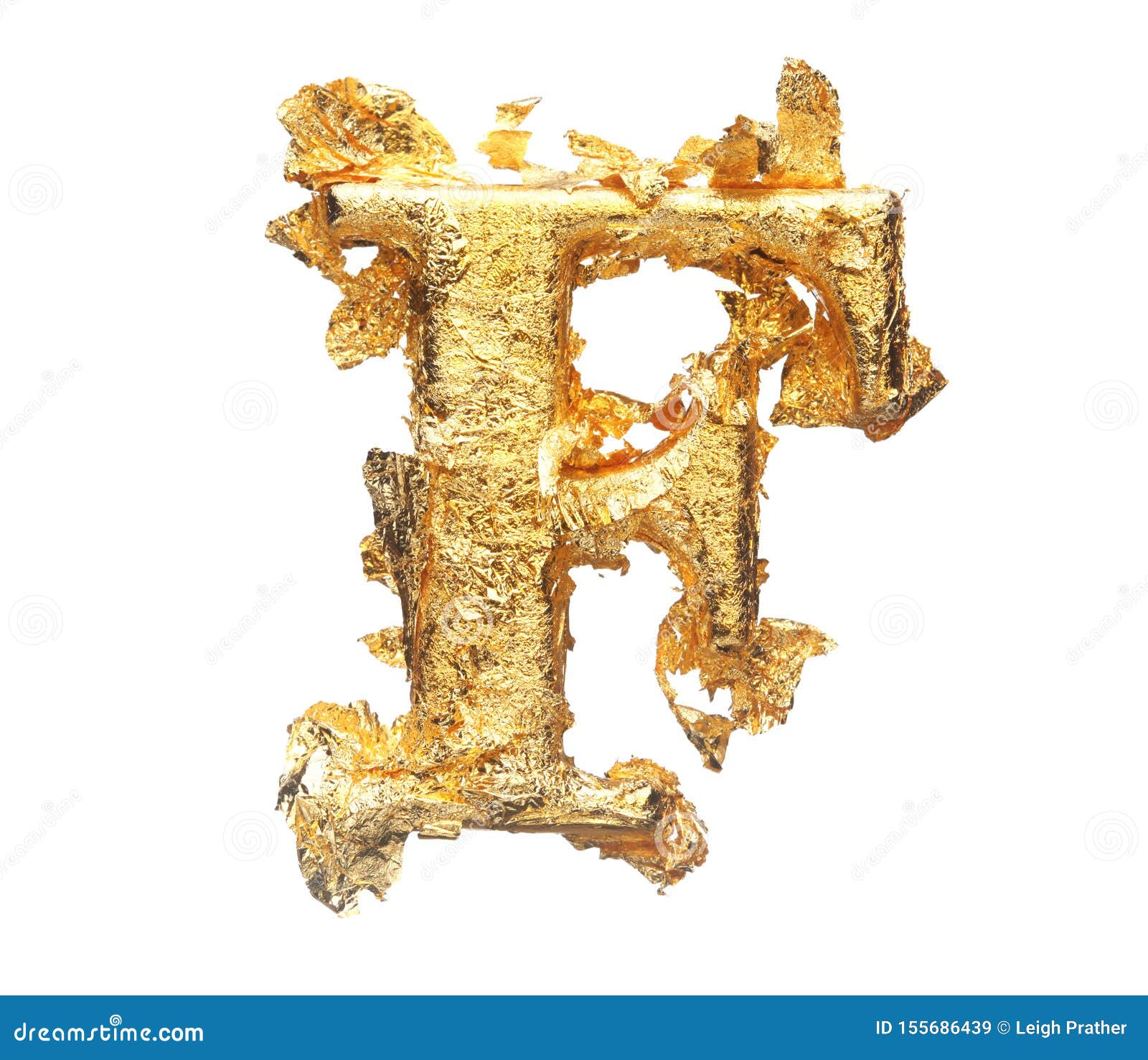Alphabet and Numbers in Rough Gold Leaf Stock Image - Image of ...