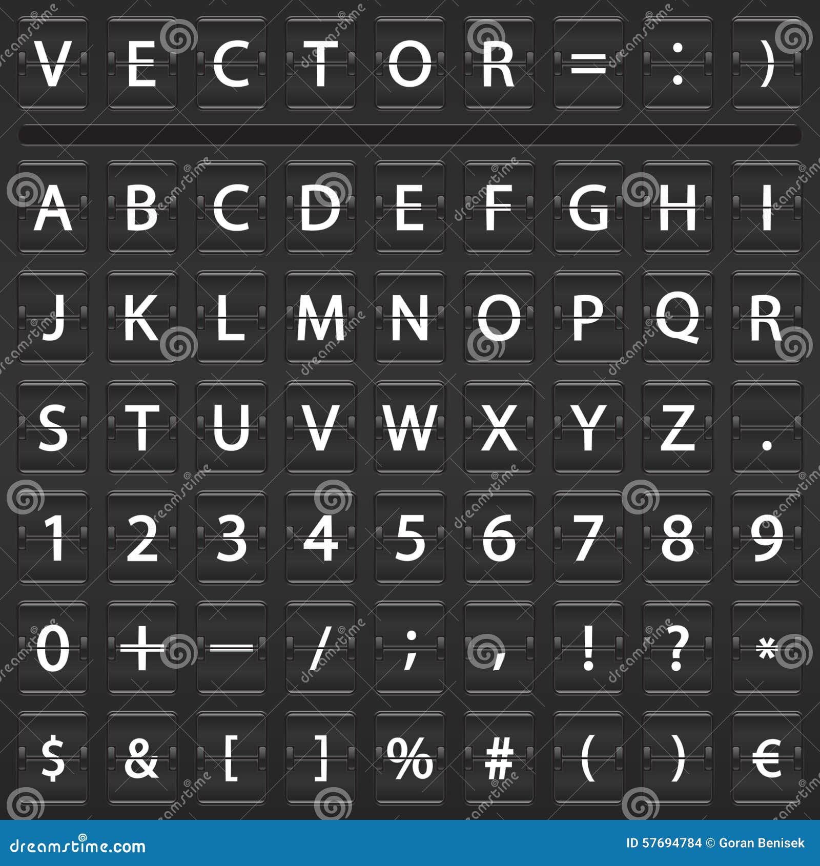 Alphabet, Numbers And Symbols Vector Illustration | CartoonDealer.com ...