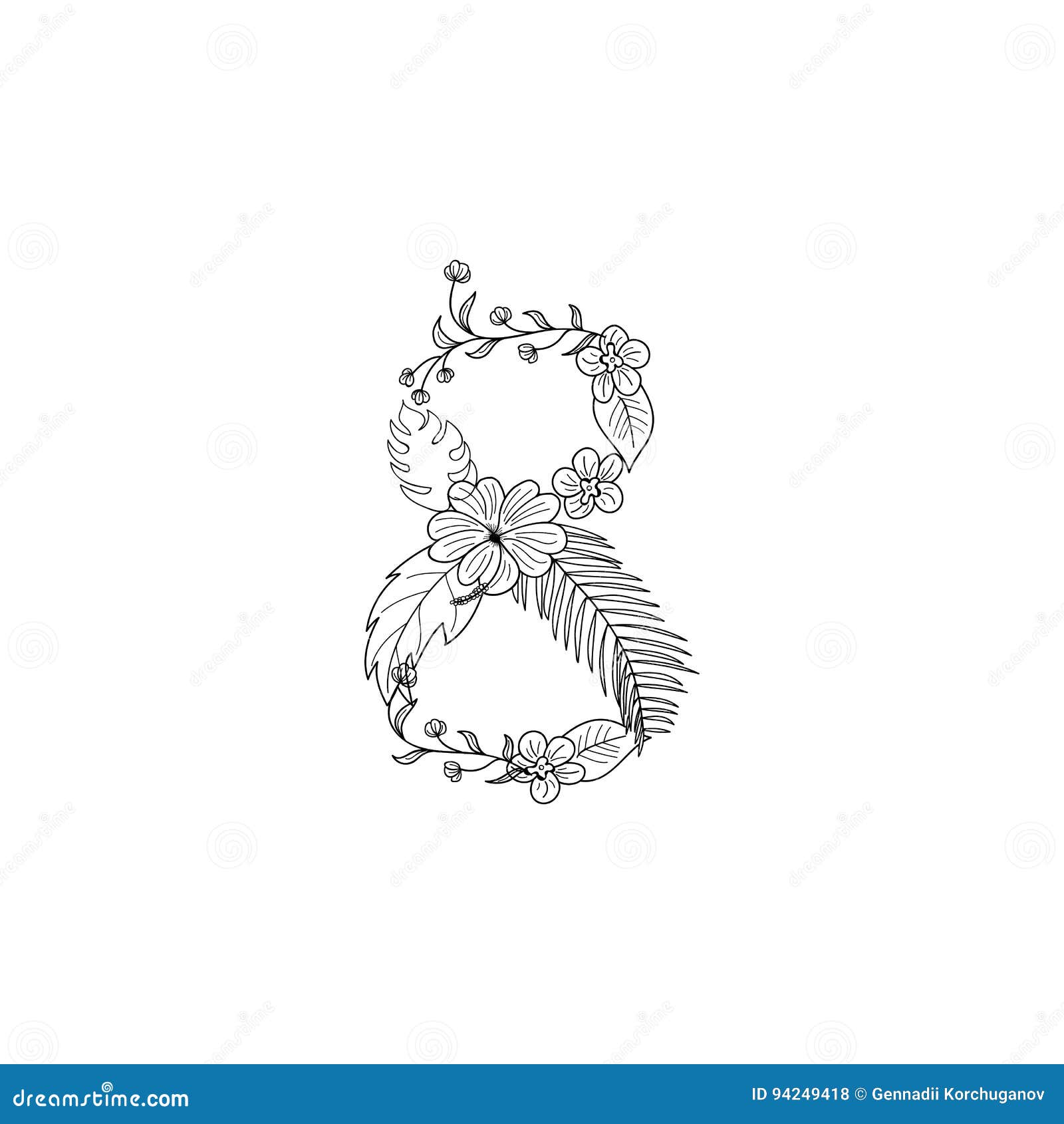 Alphabet numbers 8 stock vector. Illustration of alphabet - 94249418