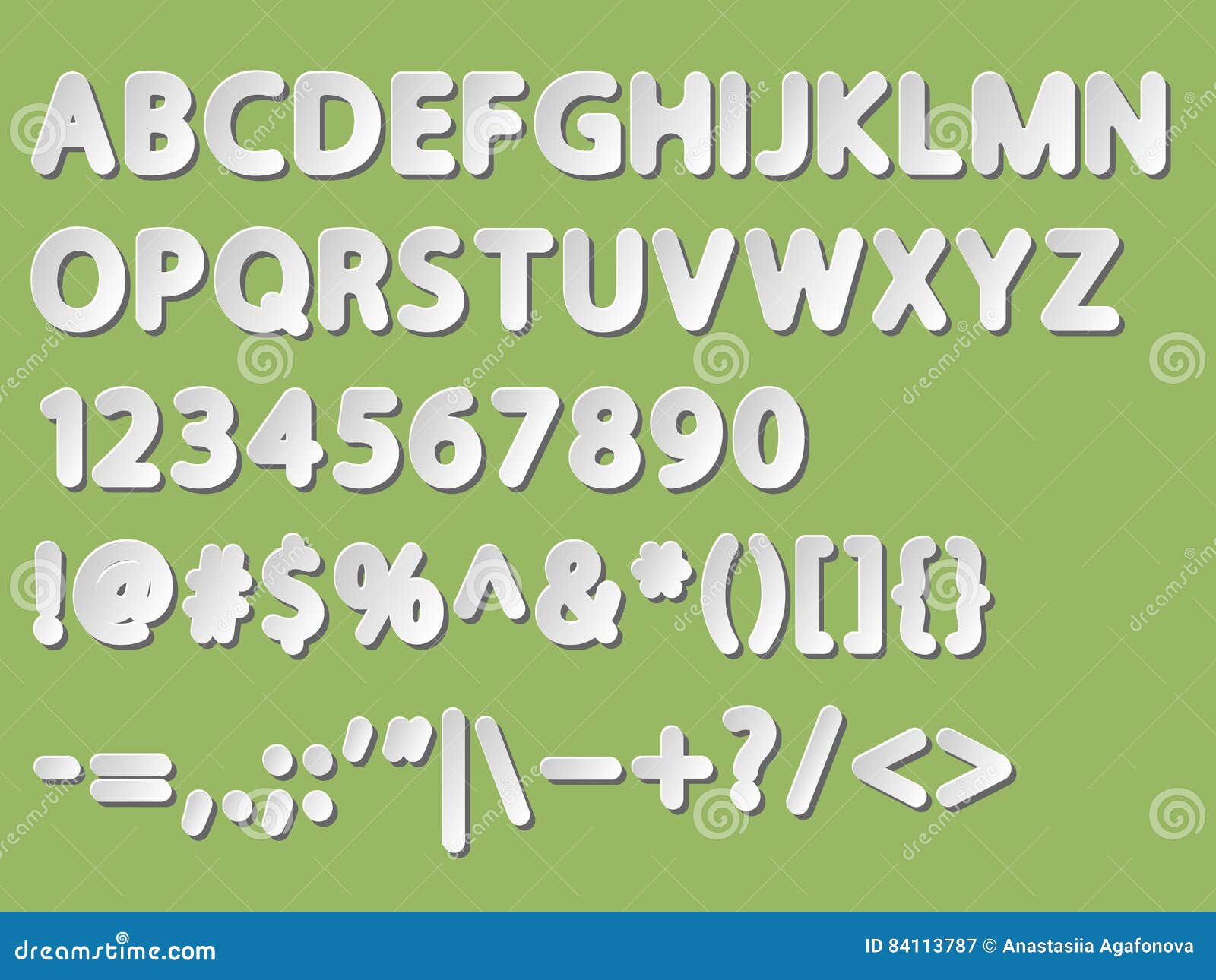 Alphabet, Numeral And Signs Vector Illustration | CartoonDealer.com ...