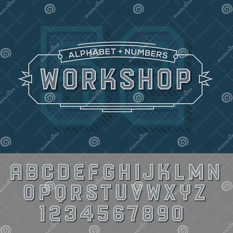 Alphabet Nummeriert Retro- Farbart Vektor Abbildung - Illustration von ...