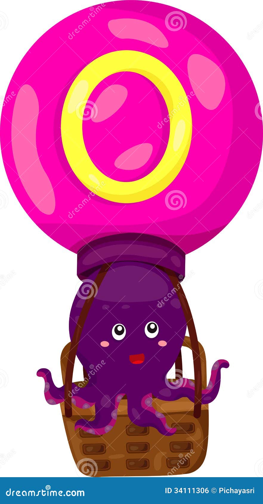 Alphabet O for octopus stock vector. Illustration of reading - 34111306