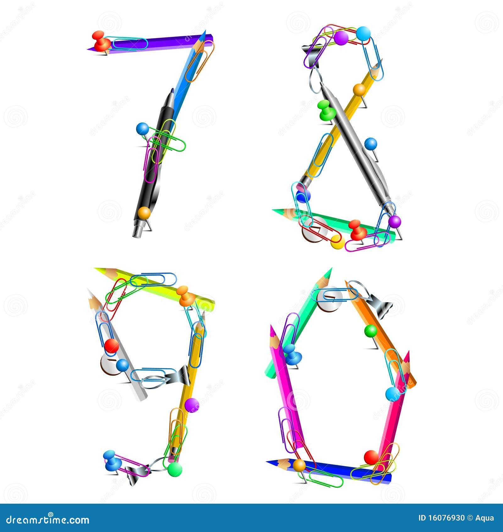 Alphabet office 7890 stock vector. Illustration of text - 16076930