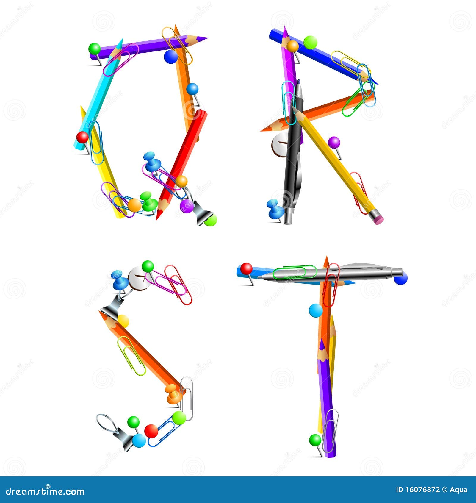 Alphabet office QRST stock vector. Illustration of text - 16076872