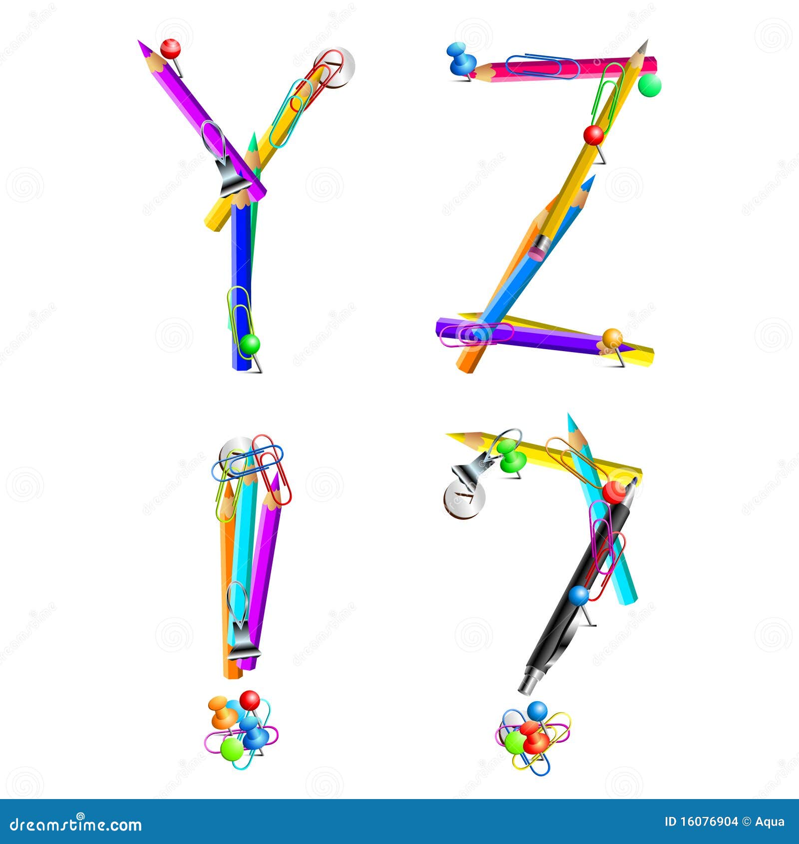 Alphabet office YZ!? stock vector. Illustration of text - 16076904
