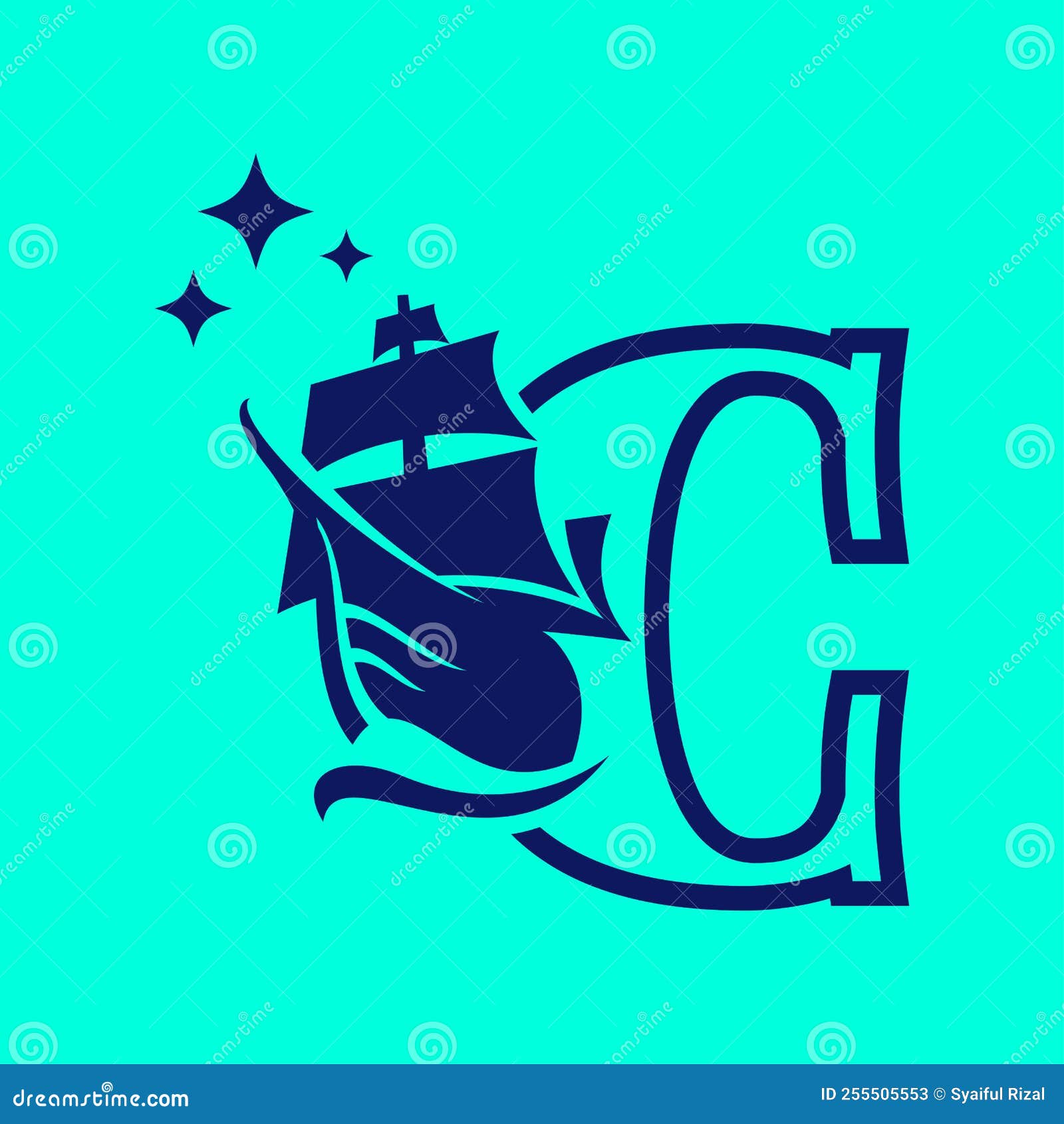 Old Sailboat Alphabet C Logo Stock Illustration - Illustration of ...
