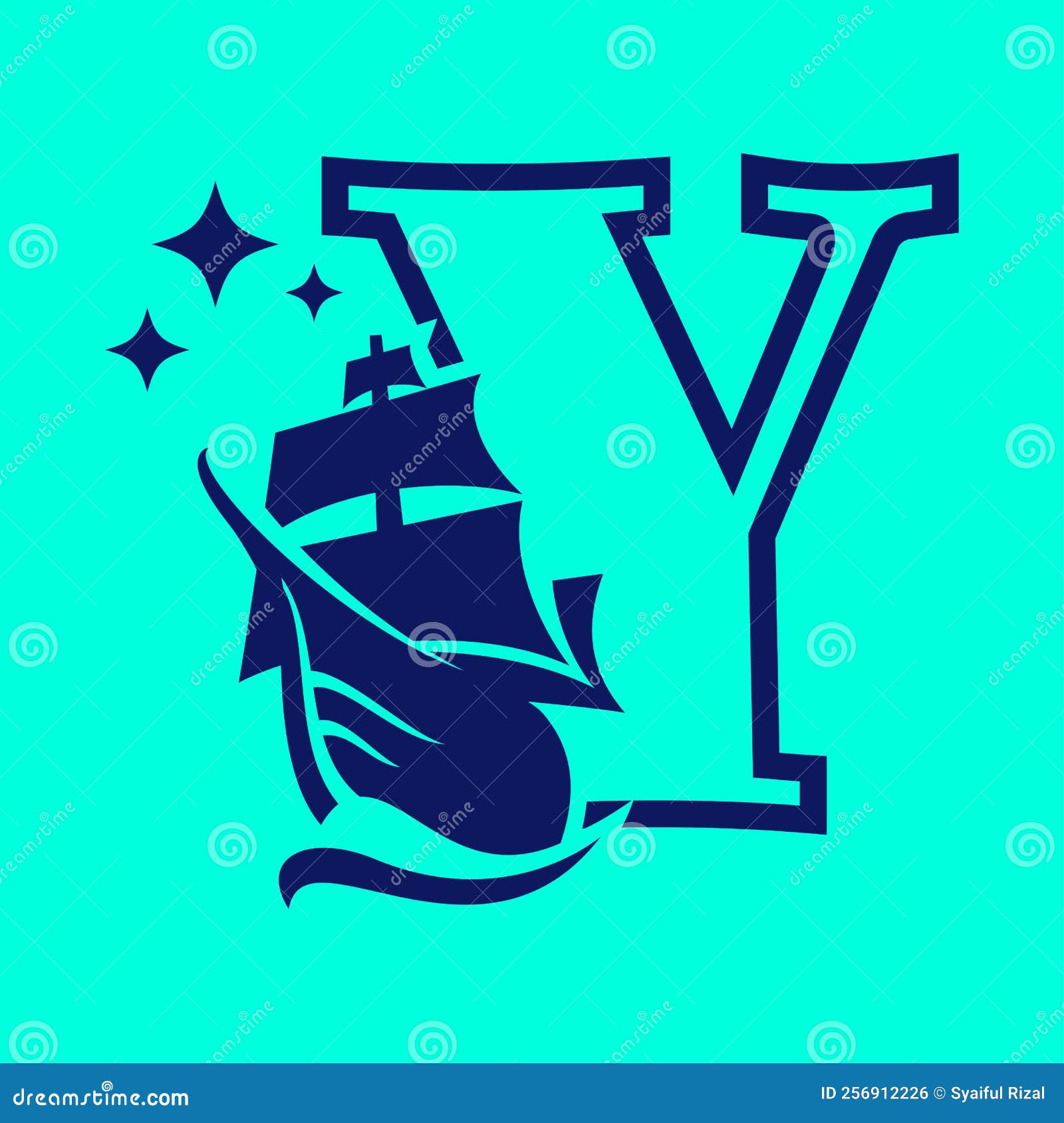 Alphabet Old Sail Boad Logo Y Stock Vector - Illustration of west ...