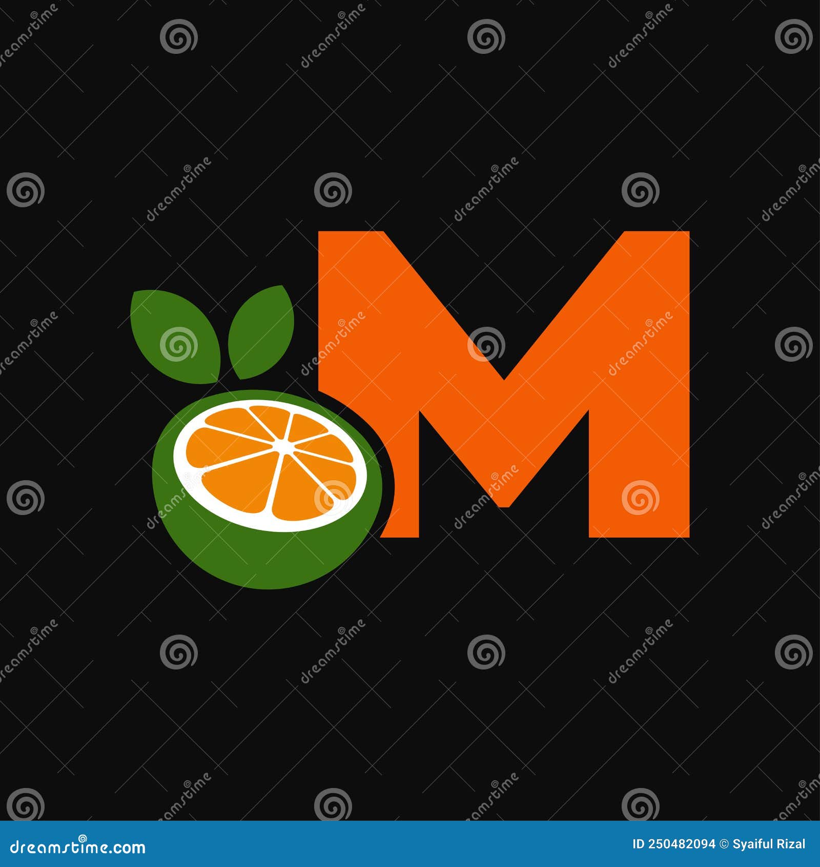 Orange and M Logo with Dark Background Stock Vector - Illustration of ...