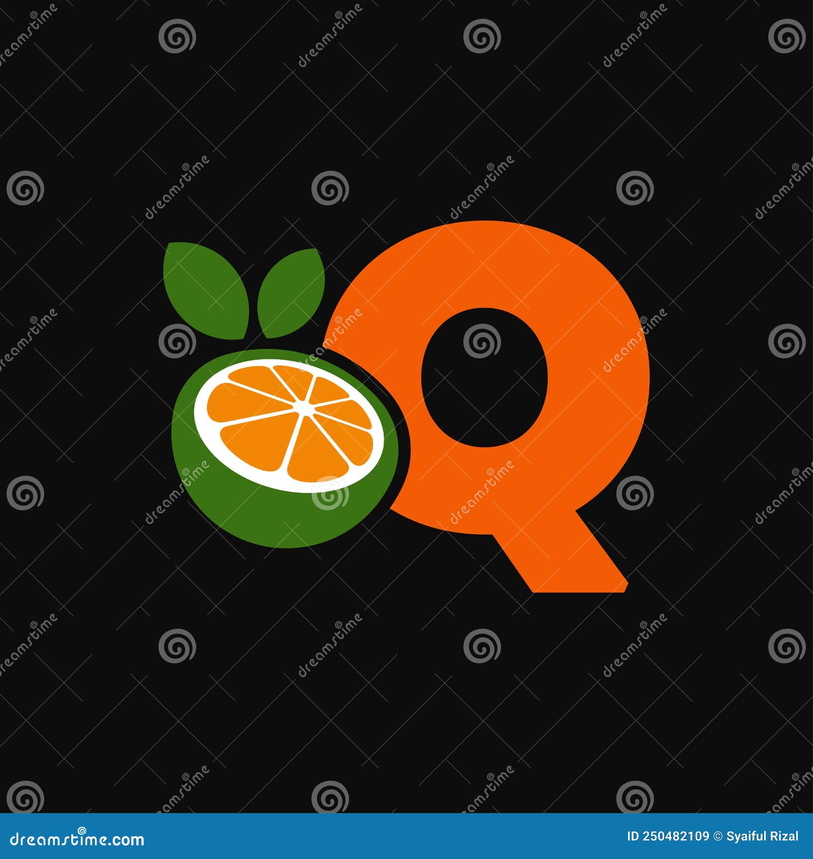 Orange and Q Logo with Dark Background Stock Illustration ...