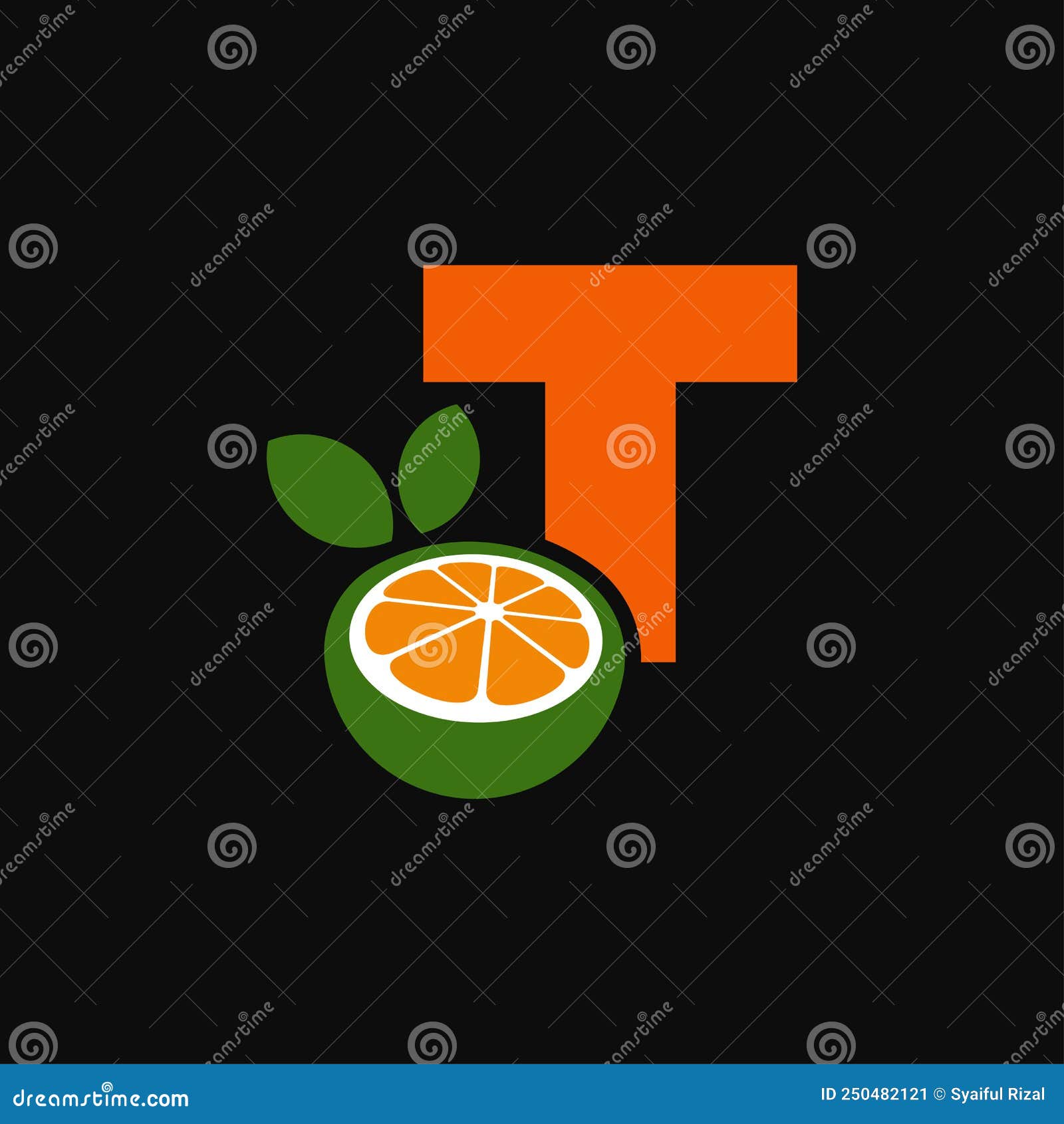 Orange and T Logo with Dark Background Stock Vector - Illustration of ...
