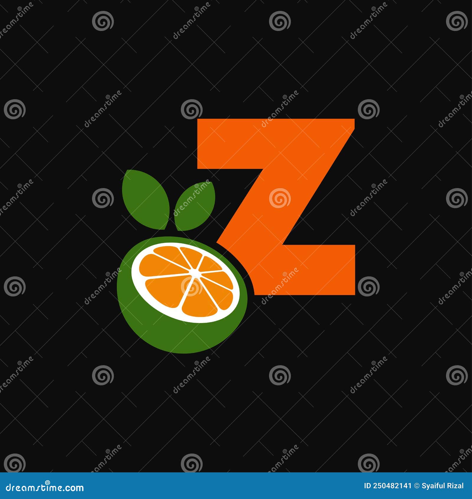 Orange and Z Logo with Dark Background Stock Illustration ...