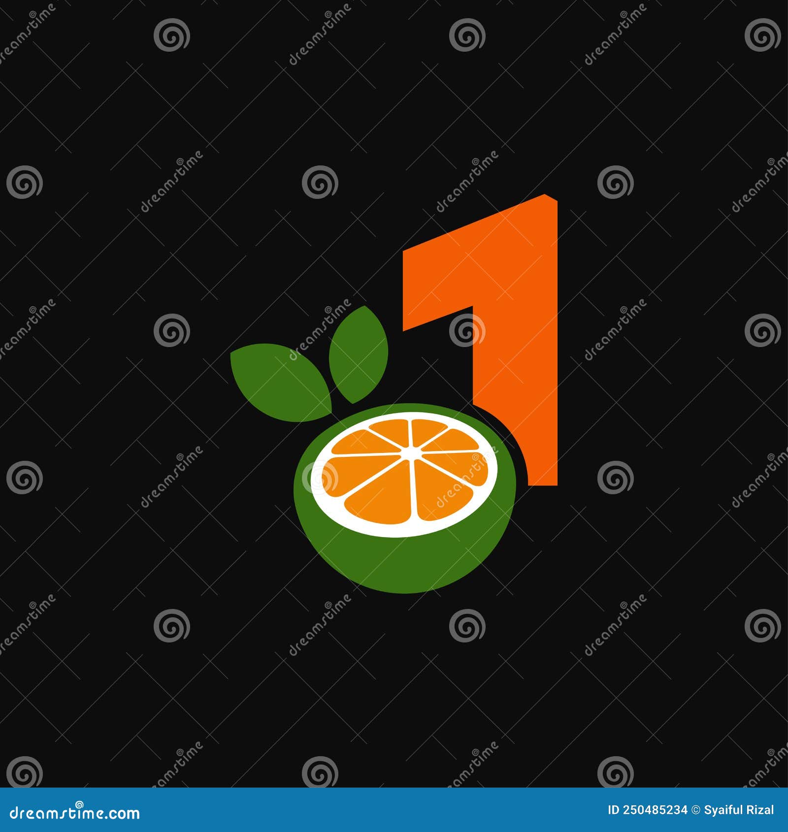 Number 1 Orange Logo with Background Stock Illustration - Illustration ...