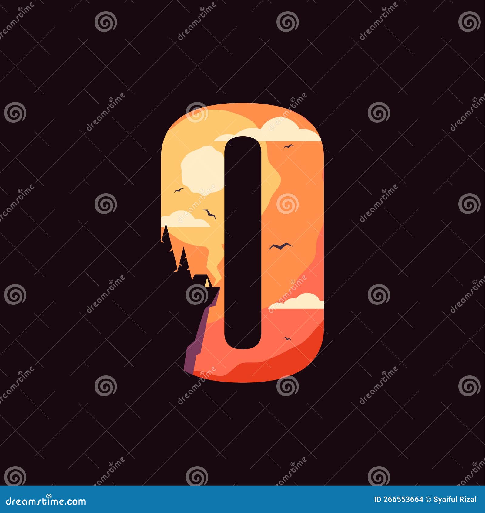 Alphabet O Outdoor Logo stock illustration. Illustration of symbol ...