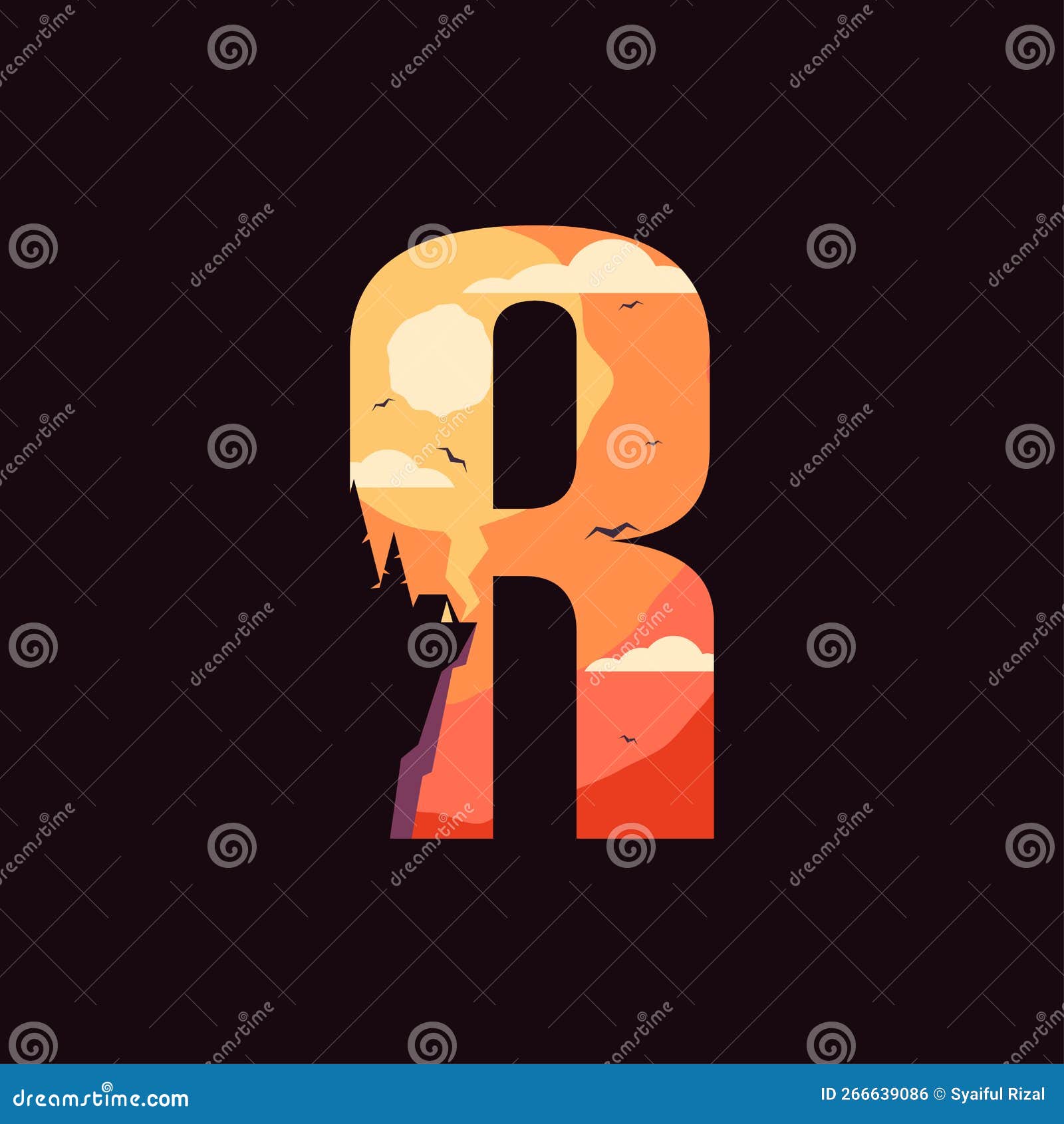 Alphabet R Outdoor Logo stock illustration. Illustration of font ...