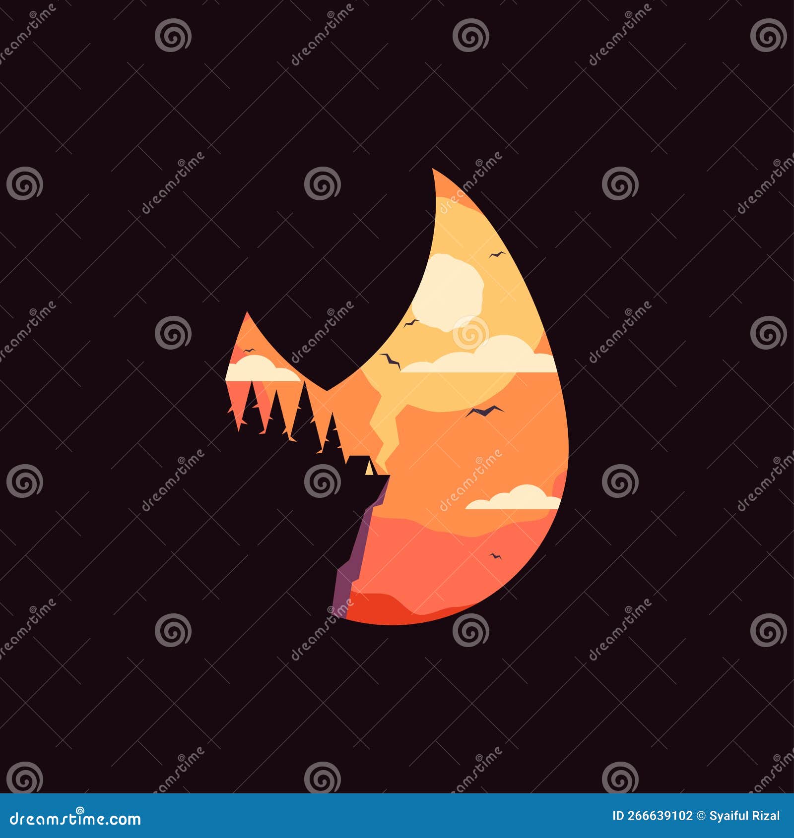 Fire Outdoor Logo stock vector. Illustration of symbol - 266639102
