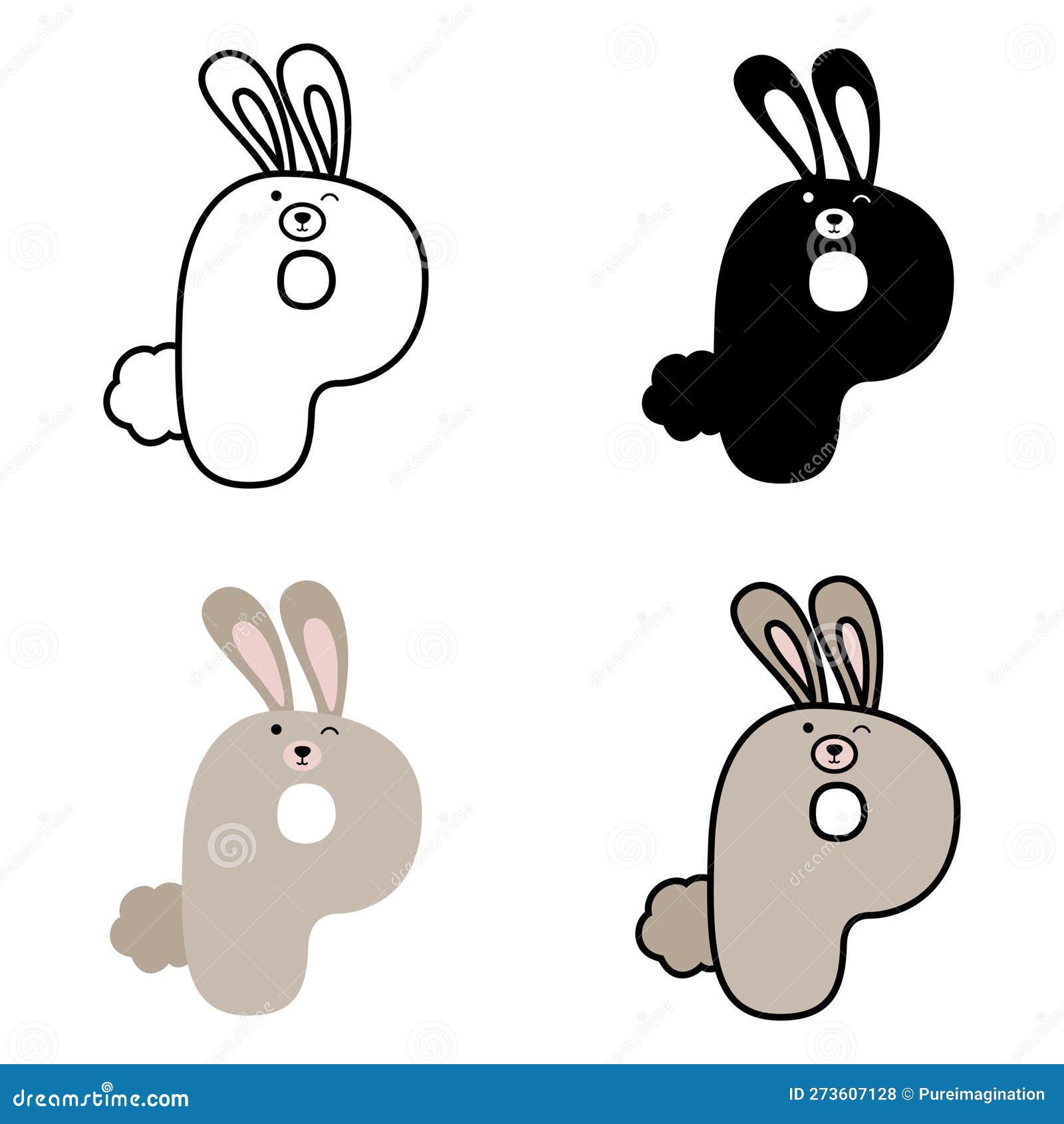 Alphabet P in Flat Style Isolated Stock Vector - Illustration of ...