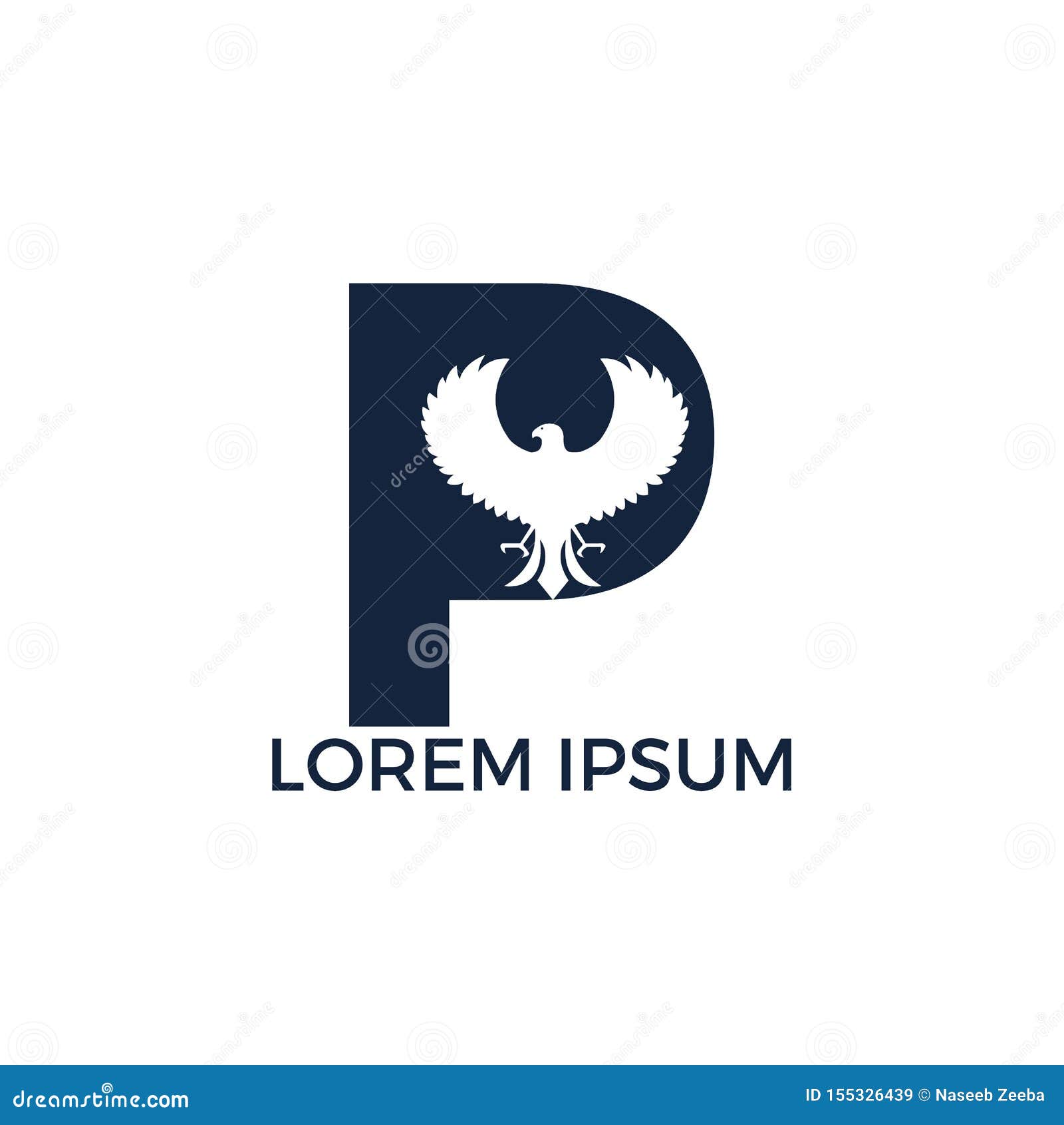 Modern Letter P Initial Falcon Logo Designs. Stock Vector ...