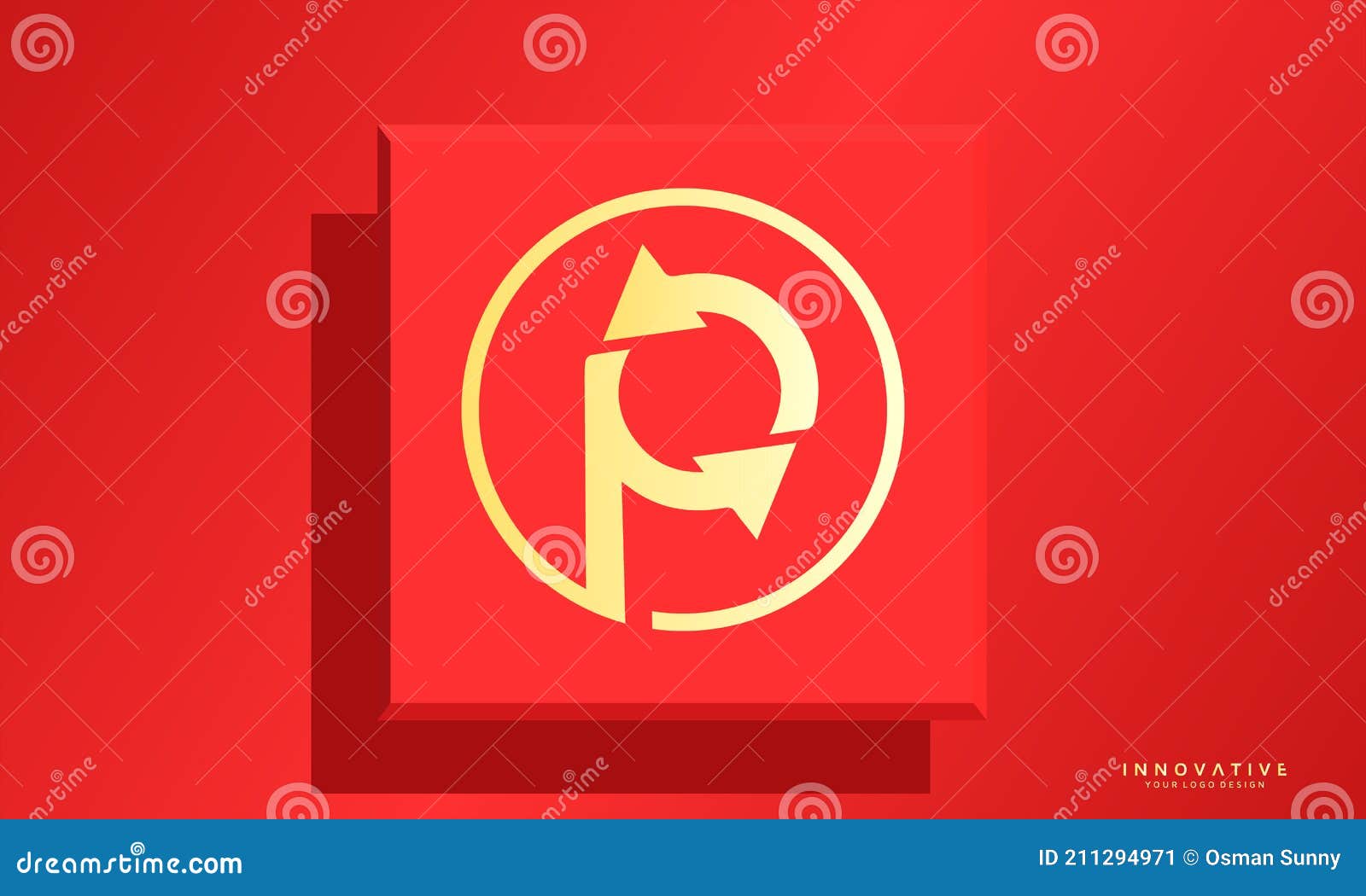 Alphabet P Logo with Arrow Sign, Graphic Designer Studio Concept Stock ...