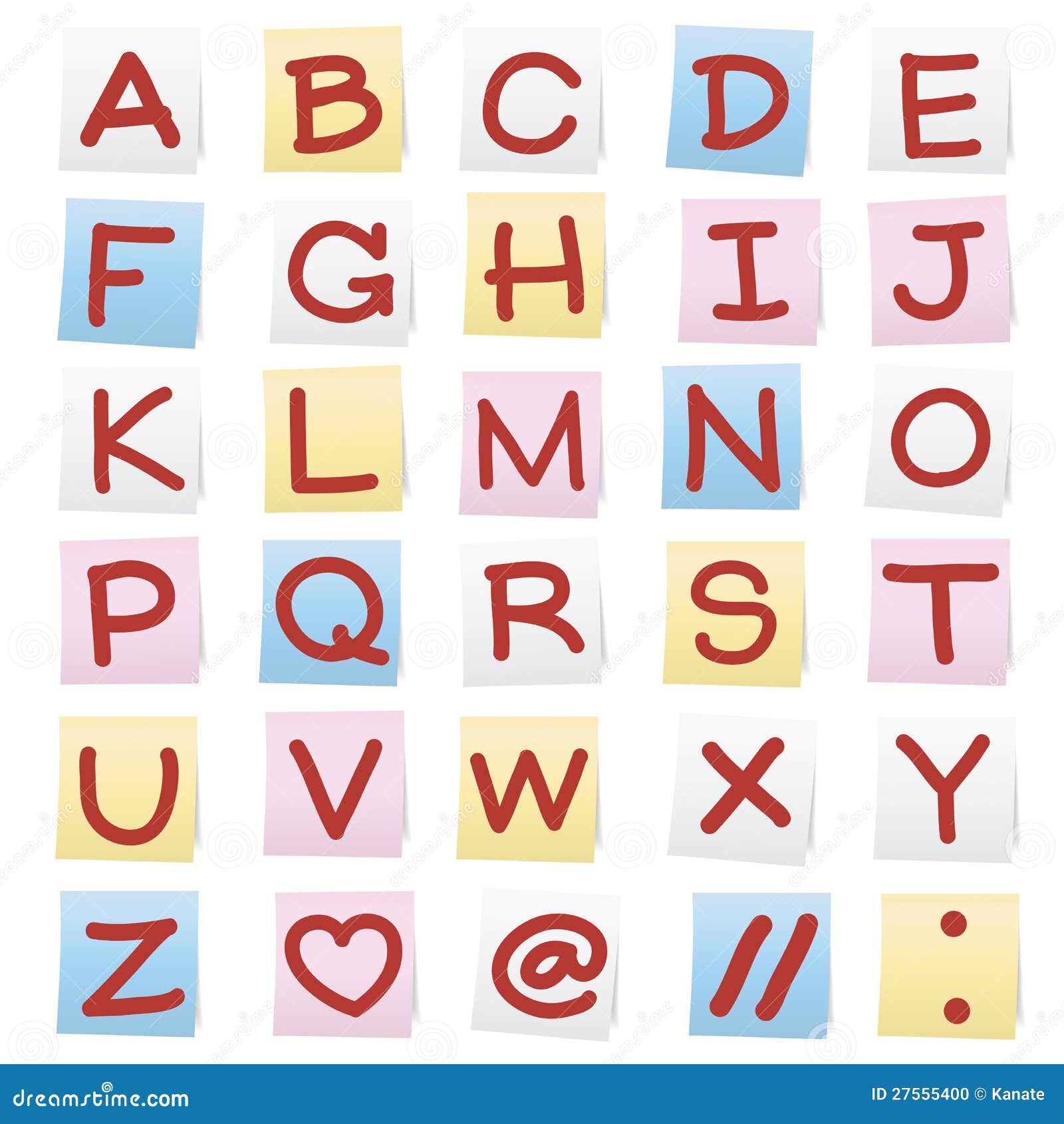 Note Stickers Isolated On White Background. Post Paper Sticky Tape Set ...