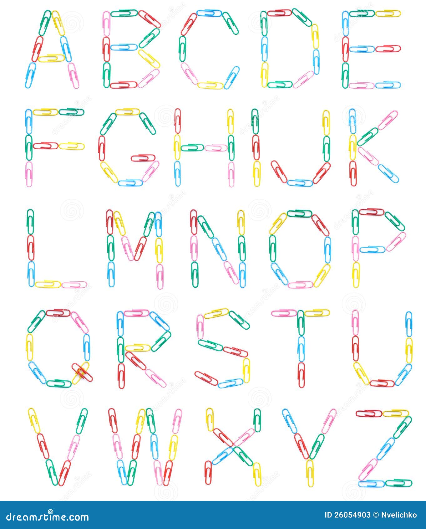 Alphabet Paperclips Uppercase Letters Stock Image - Image of cutting ...