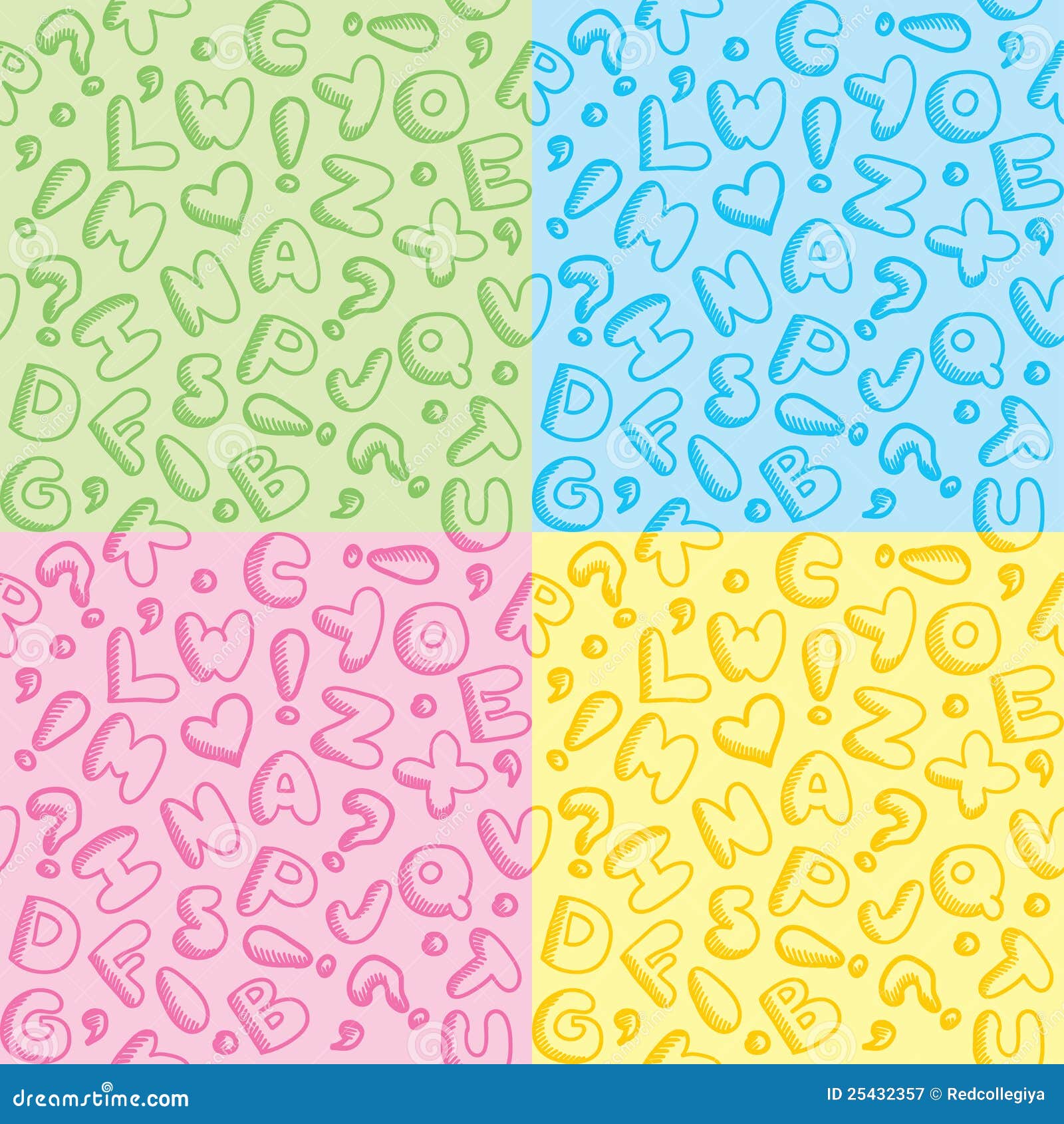 Alphabet patterns stock vector. Illustration of drawn - 25432357