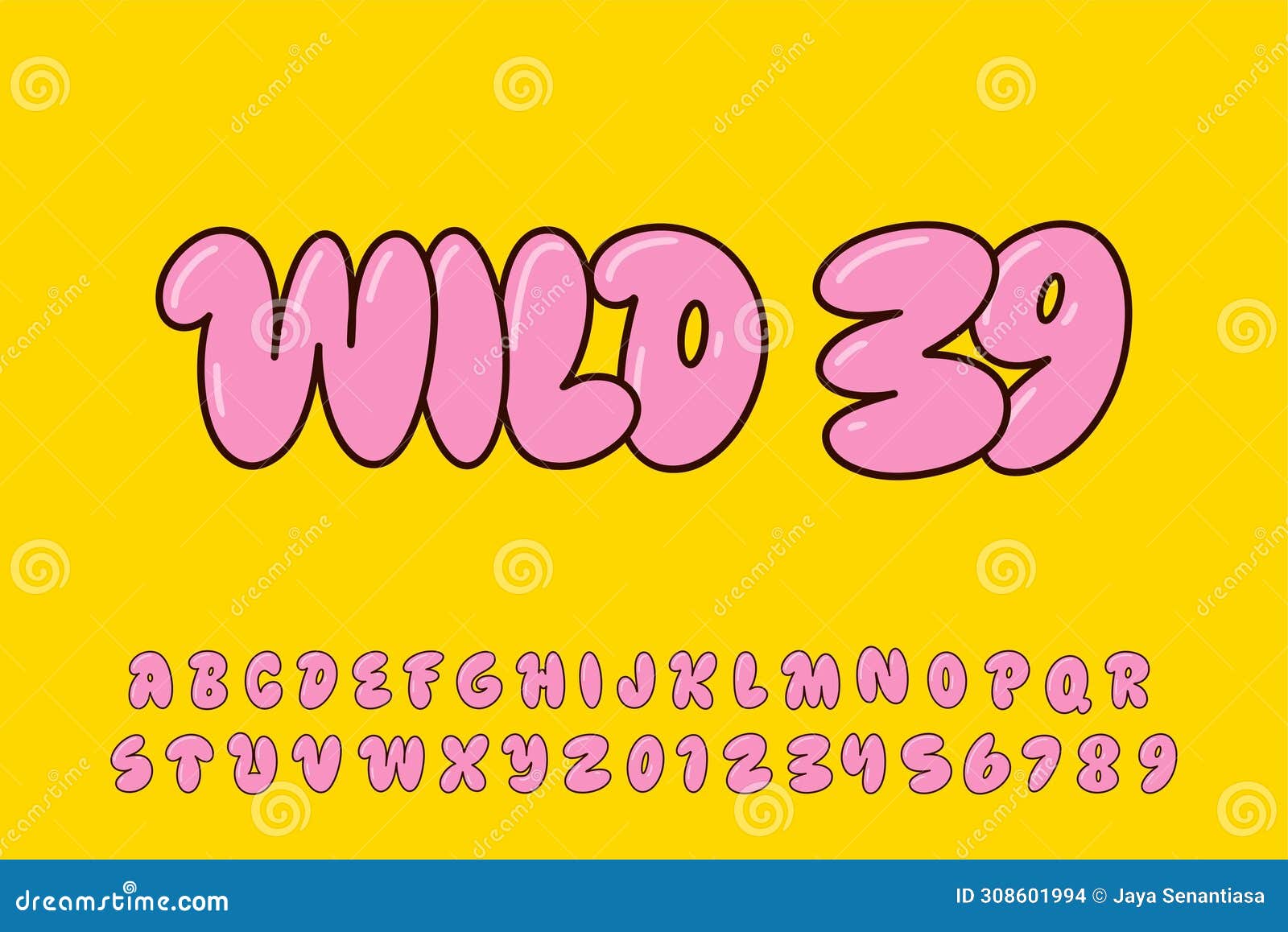 Alphabet Pink Simple Bubble Graffity Type Vector Letters Stock Vector ...