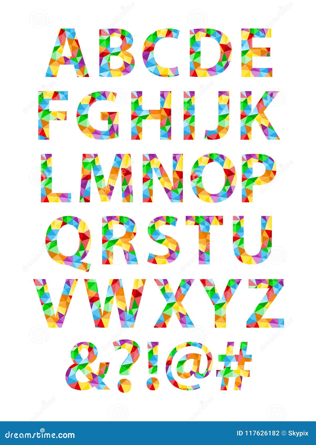 Alphabet With Polygon Pattern Vector Illustration | CartoonDealer.com ...