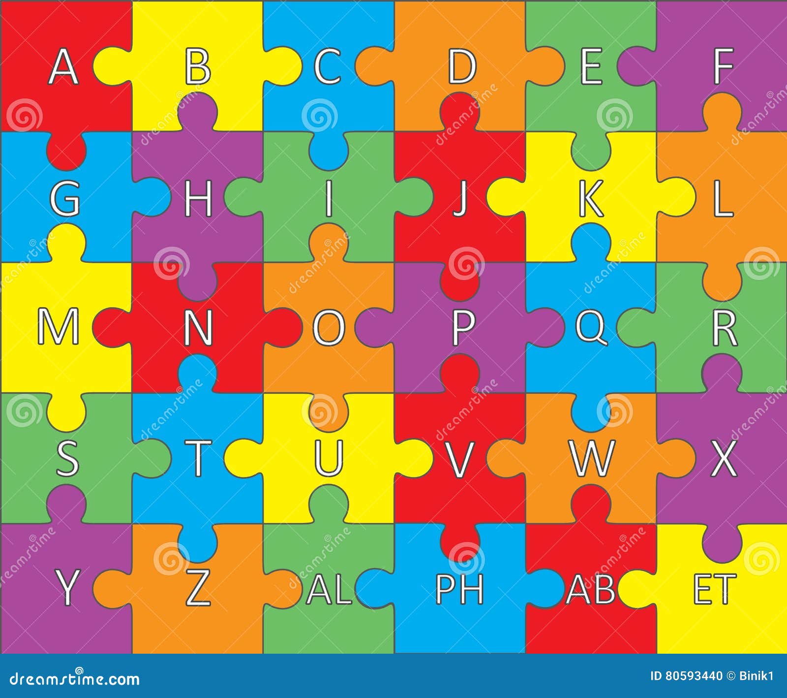 Alphabet puzzle. Vector. stock vector. Illustration of education - 80593440
