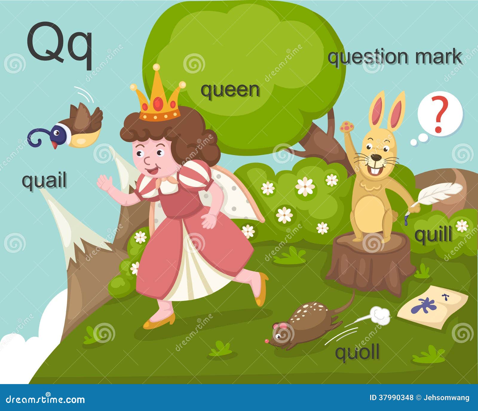 Alphabet.Q stock vector. Illustration of landscape, ideas - 37990348