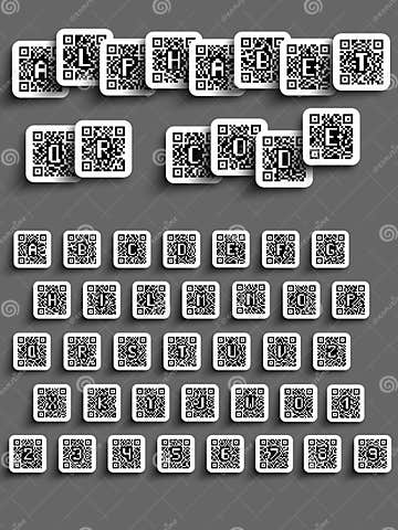 Alphabet qr code stock vector. Illustration of origami - 63384699