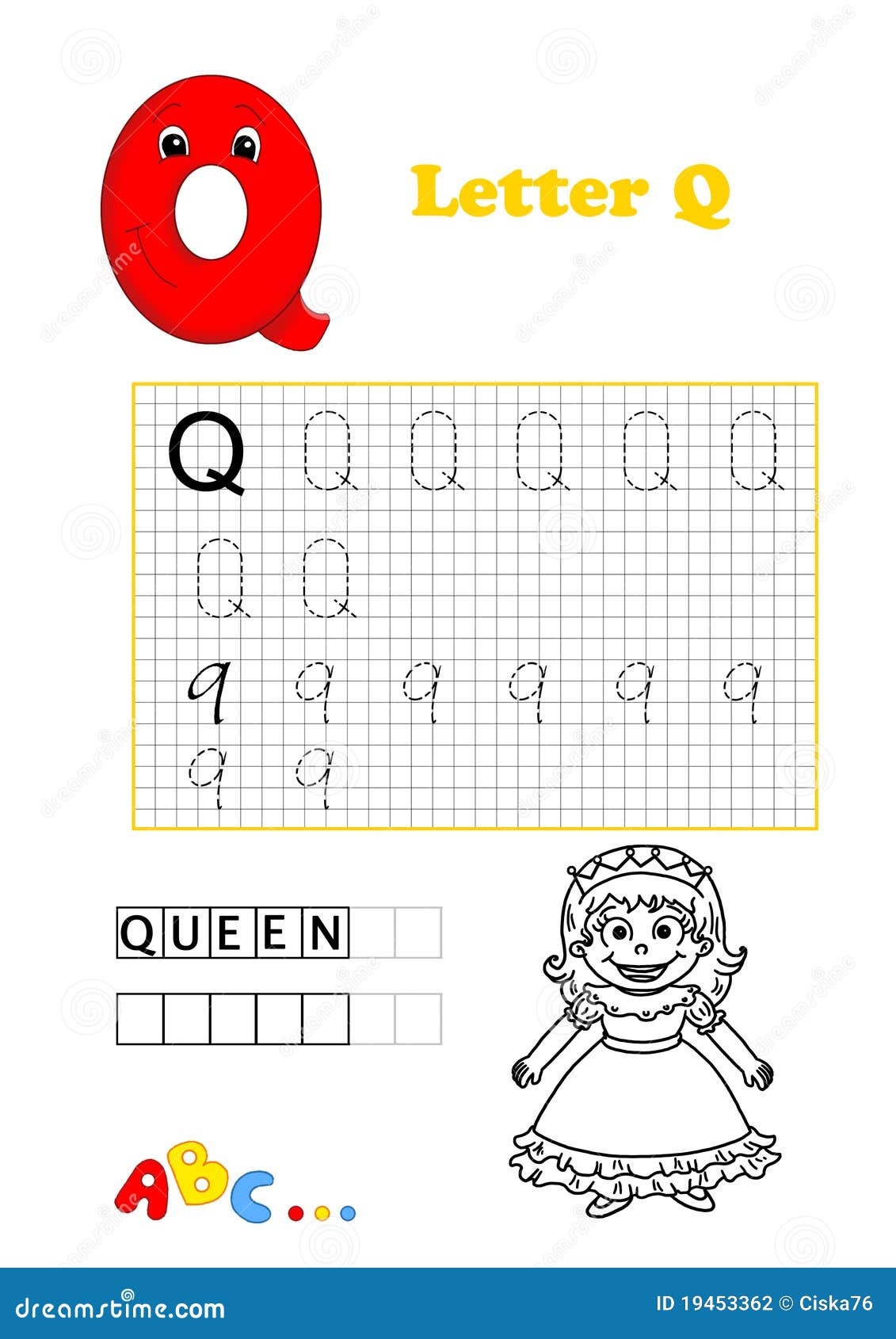 Alphabet, queen stock illustration. Illustration of person - 19453362