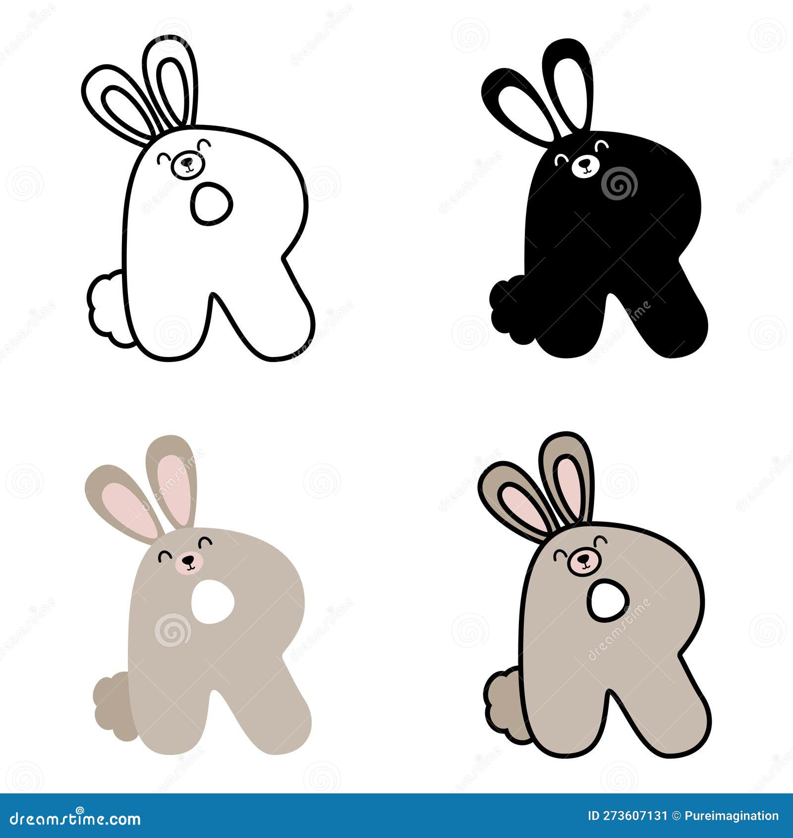 Alphabet R in Flat Style Isolated Stock Vector - Illustration of ...