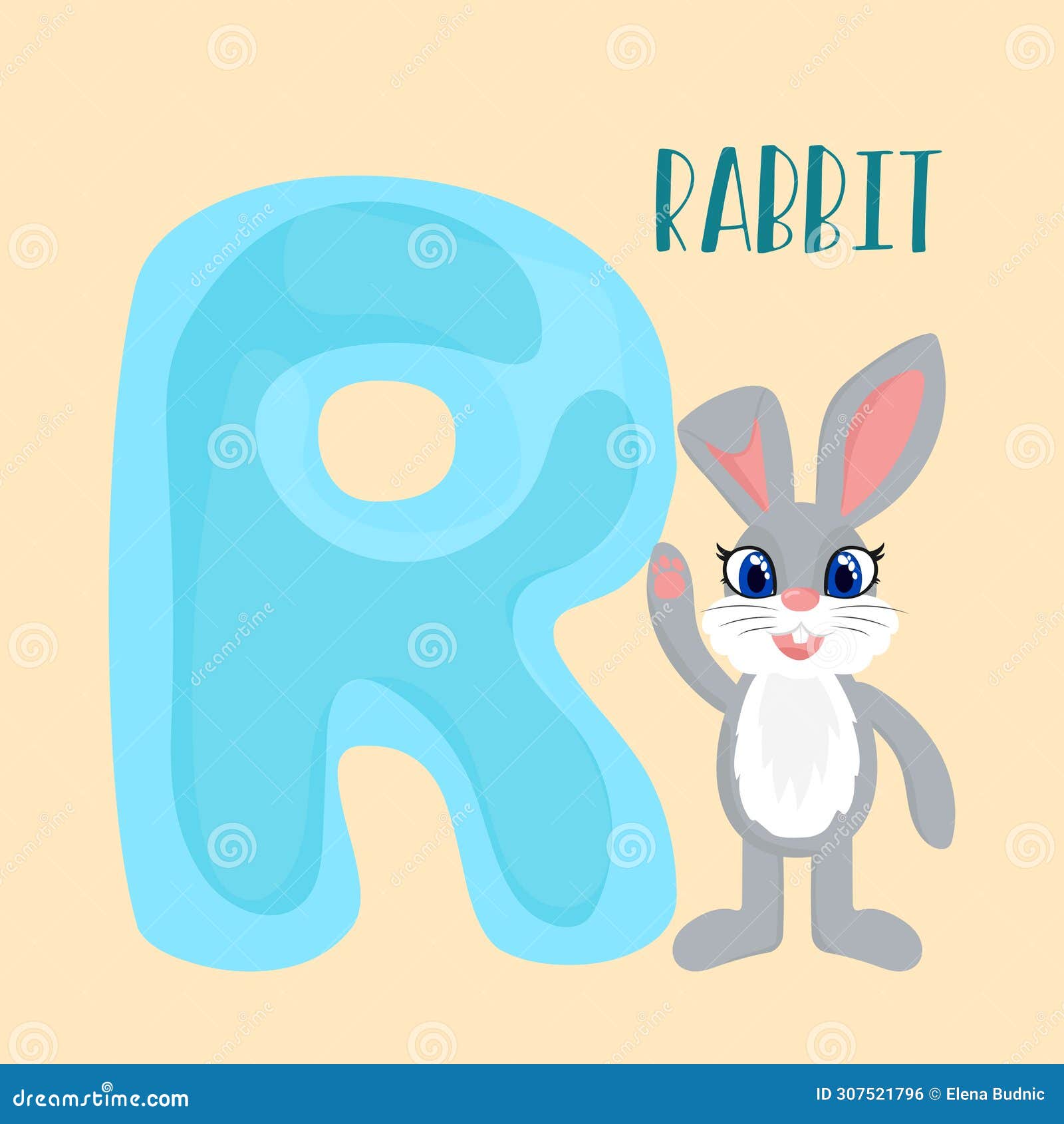 ALPHABET R Rabbit Vector Educational Animals Alphabet R is for Rabitt ...