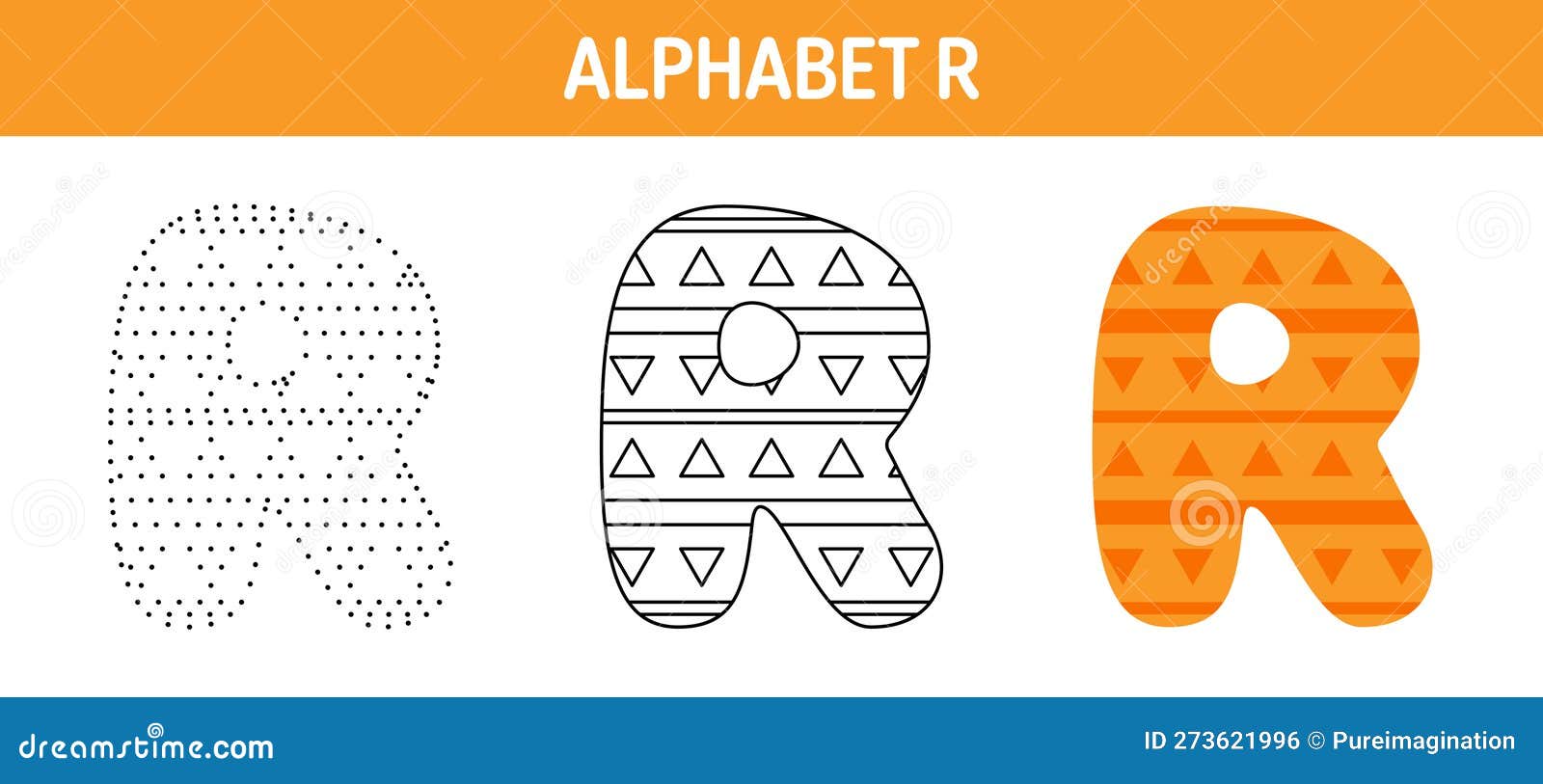 Alphabet R Tracing and Coloring Worksheet for Kids Stock Vector ...