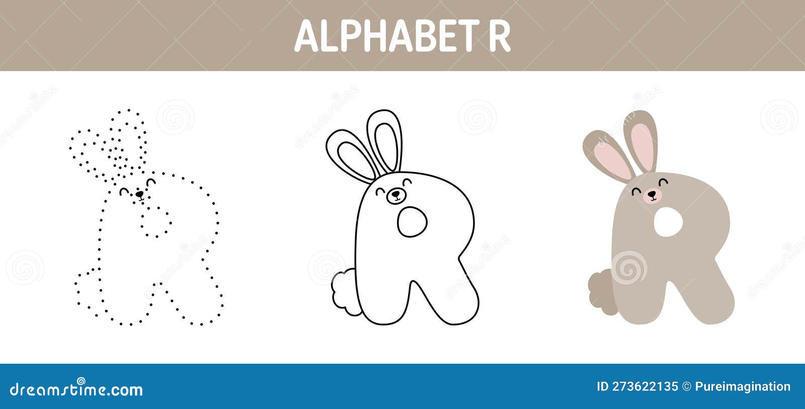 Alphabet R Tracing and Coloring Worksheet for Kids Stock Vector ...