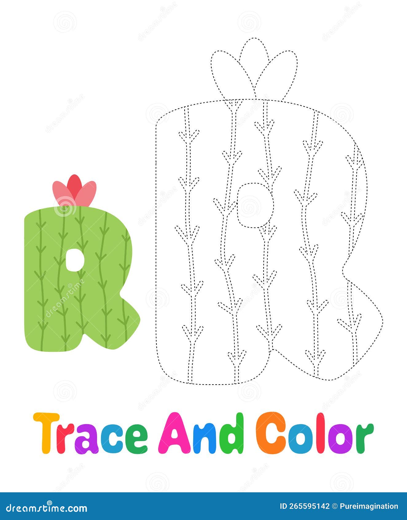 Alphabet R Tracing Worksheet for Kids Stock Vector - Illustration of ...